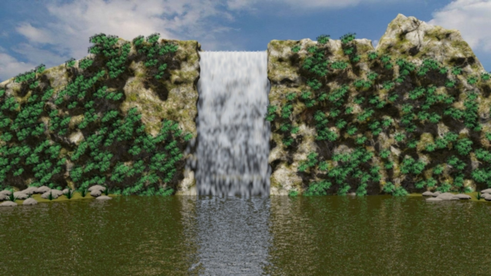 3D model animated waterfall--no plugin - TurboSquid 1790932