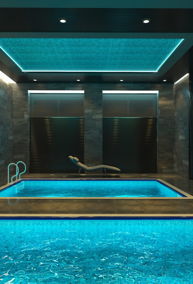 3D Pool Room Spa Model - TurboSquid 1433105