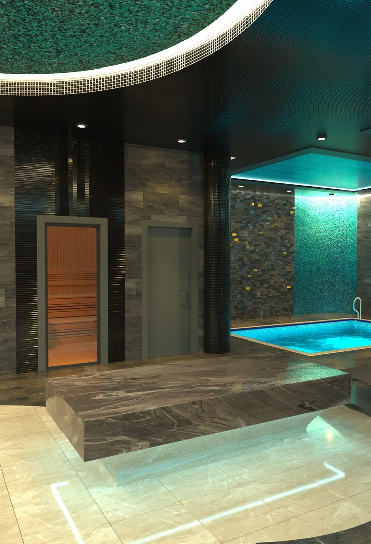 3D Pool Room Spa Model - TurboSquid 1433105