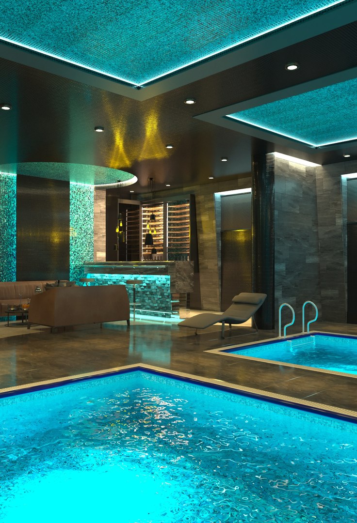 3D Pool Room Spa Model - TurboSquid 1433105