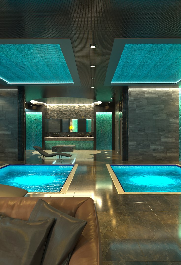 3D Pool Room Spa Model - TurboSquid 1433105