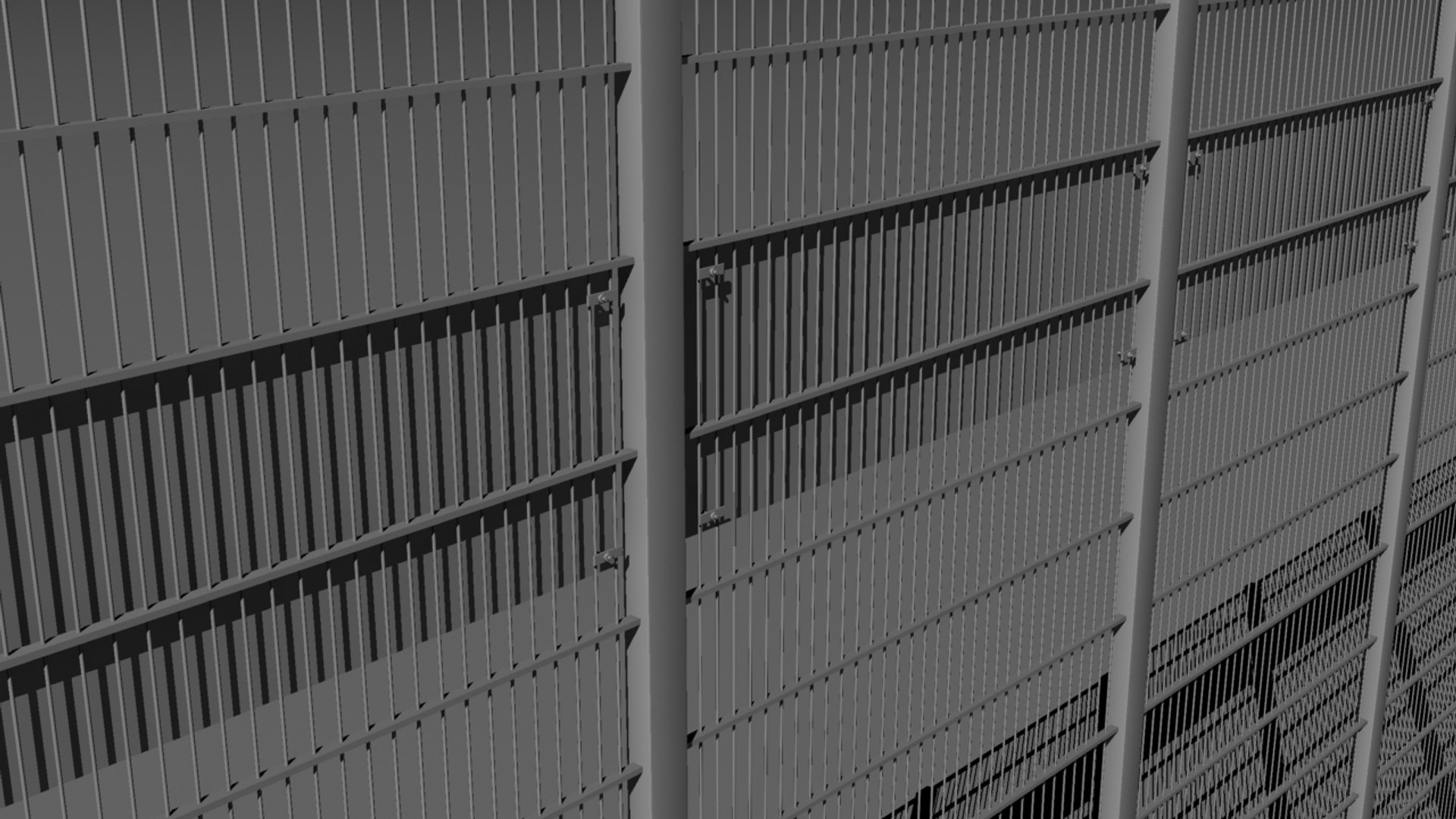 free large fence 3d model