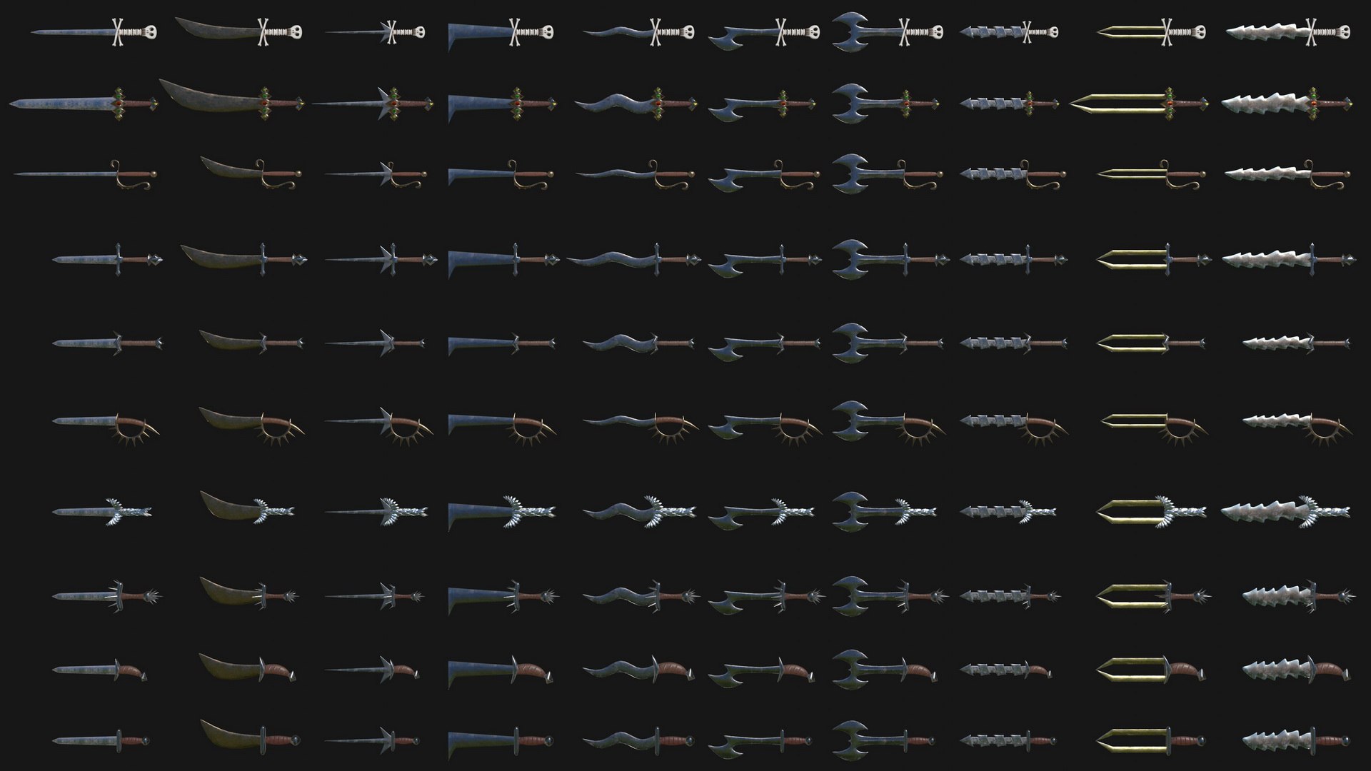 100 SWORDS COLLECTION PACK Medieval Melee Weapons Game Ready FBX Low ...