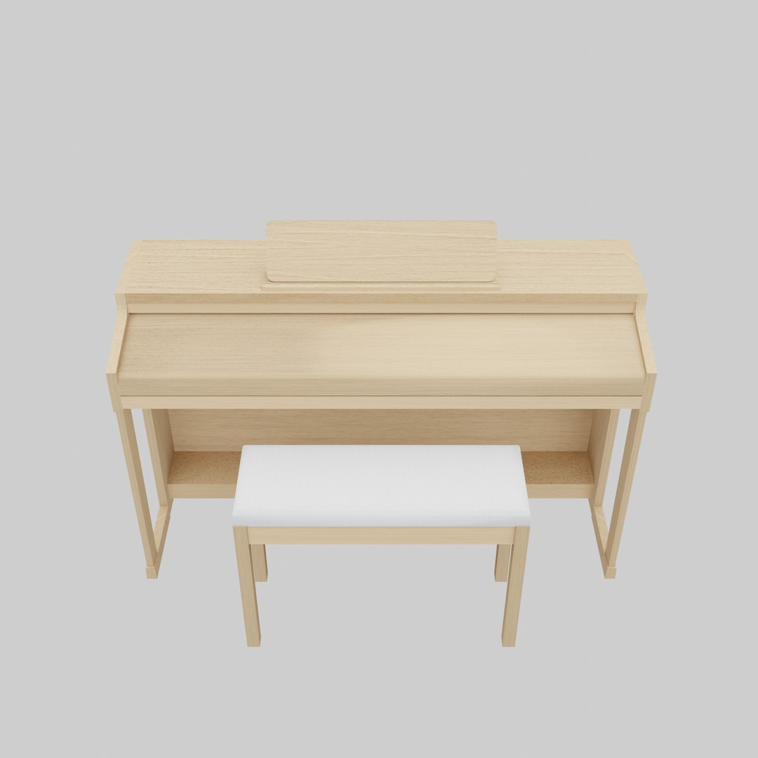 3D Wooden Digital Piano And Chair Model - TurboSquid 2042008