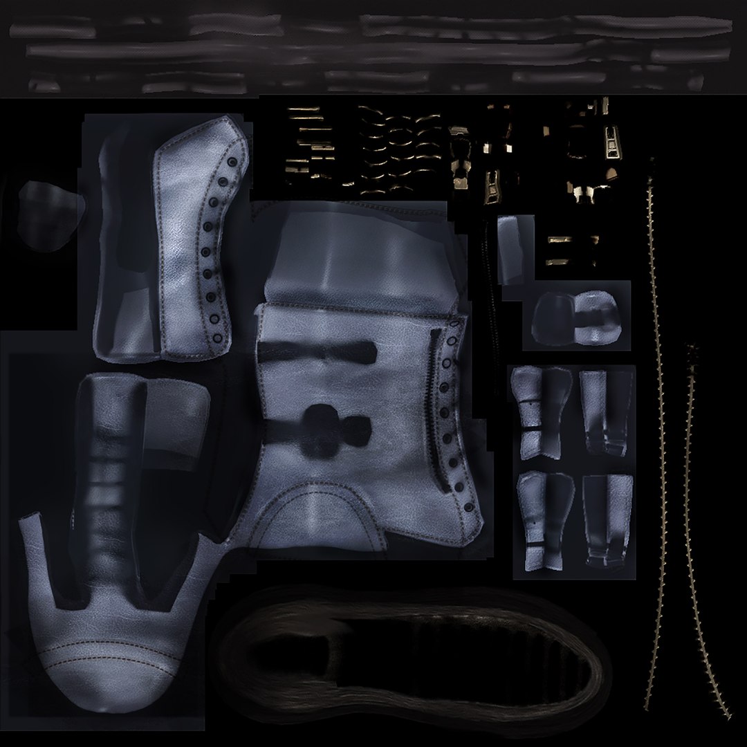 3D Mid-Calf Combat Boots - TurboSquid 2003376