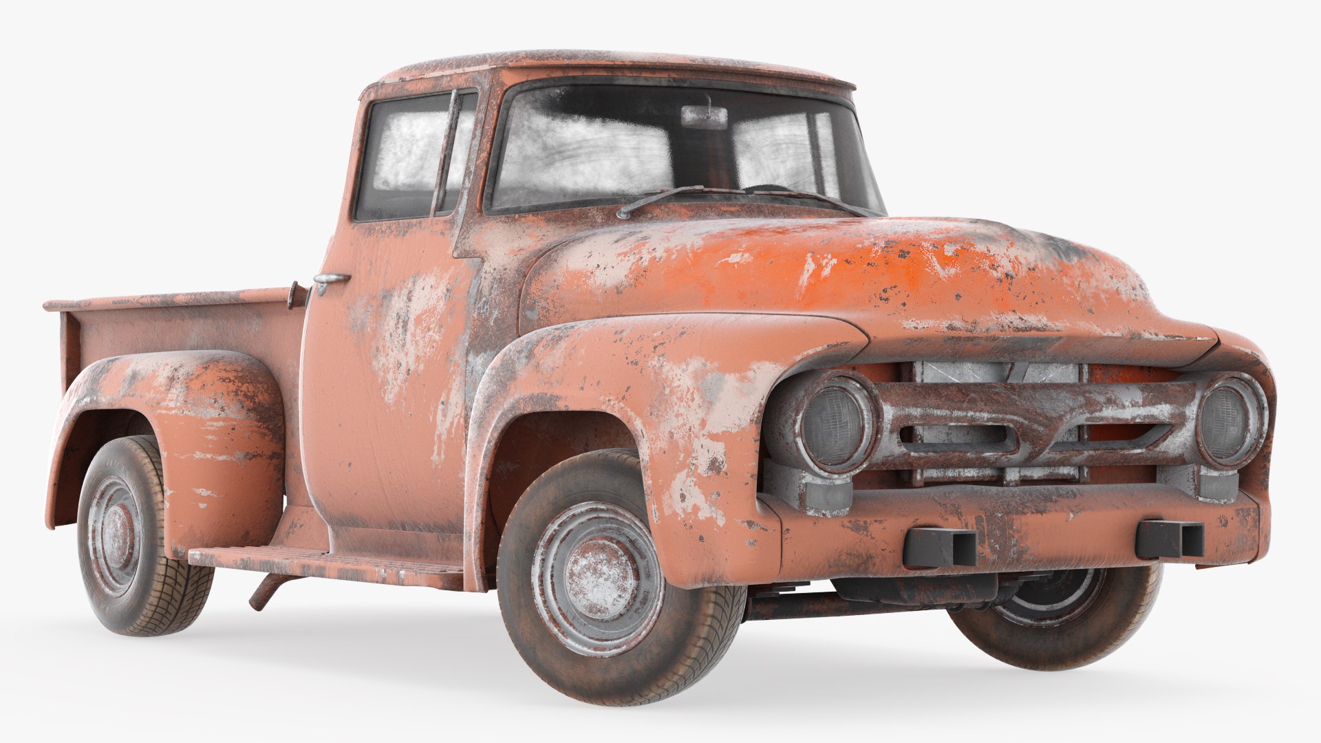 Rusty old f100 pickup truck model - TurboSquid 1528521