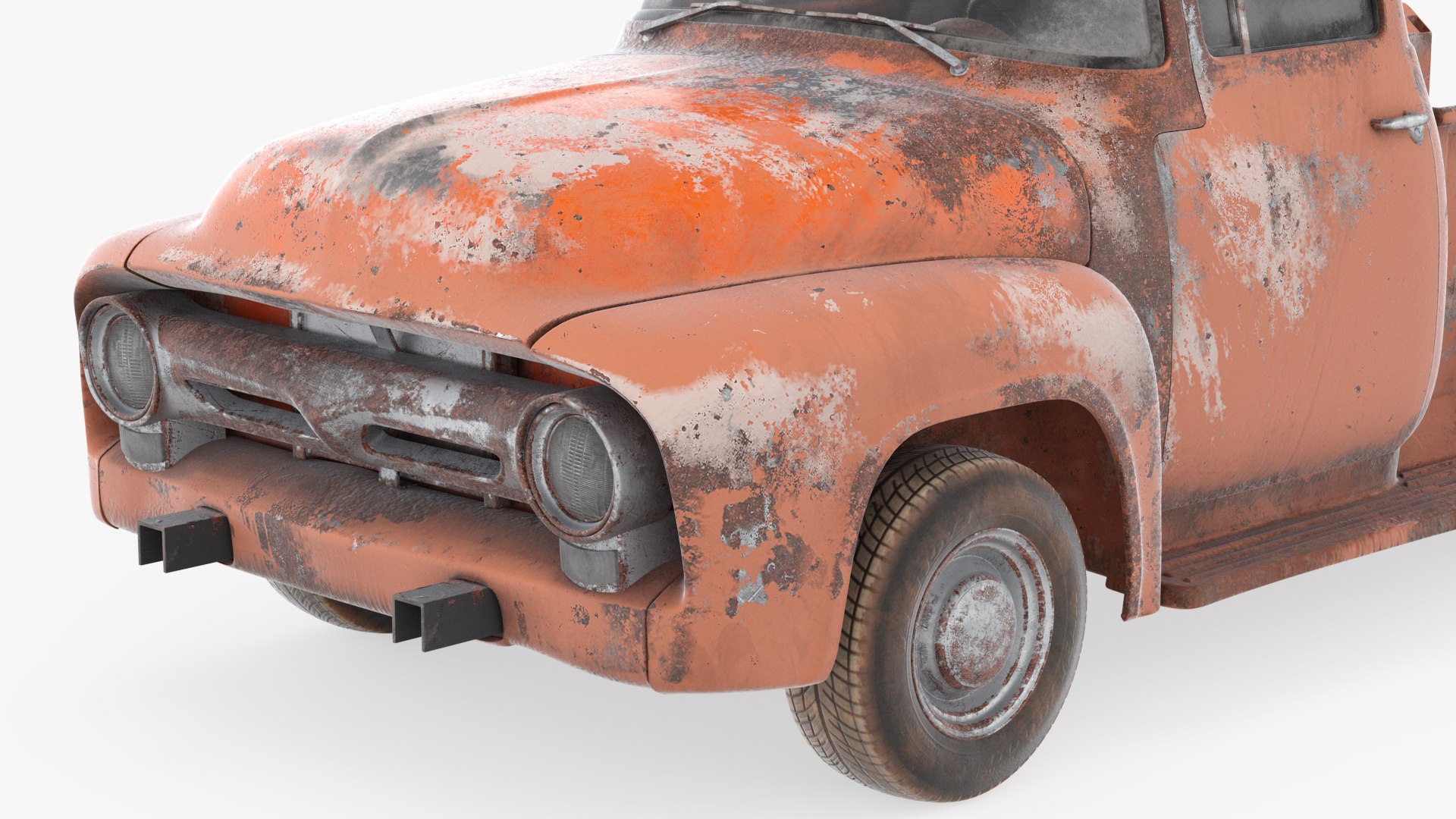 Rusty old f100 pickup truck model - TurboSquid 1528521