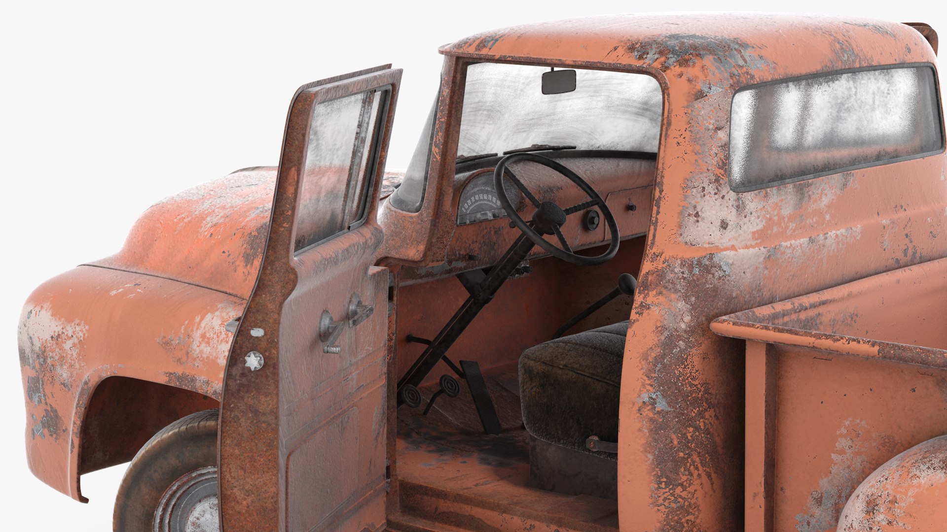 Rusty old f100 pickup truck model - TurboSquid 1528521