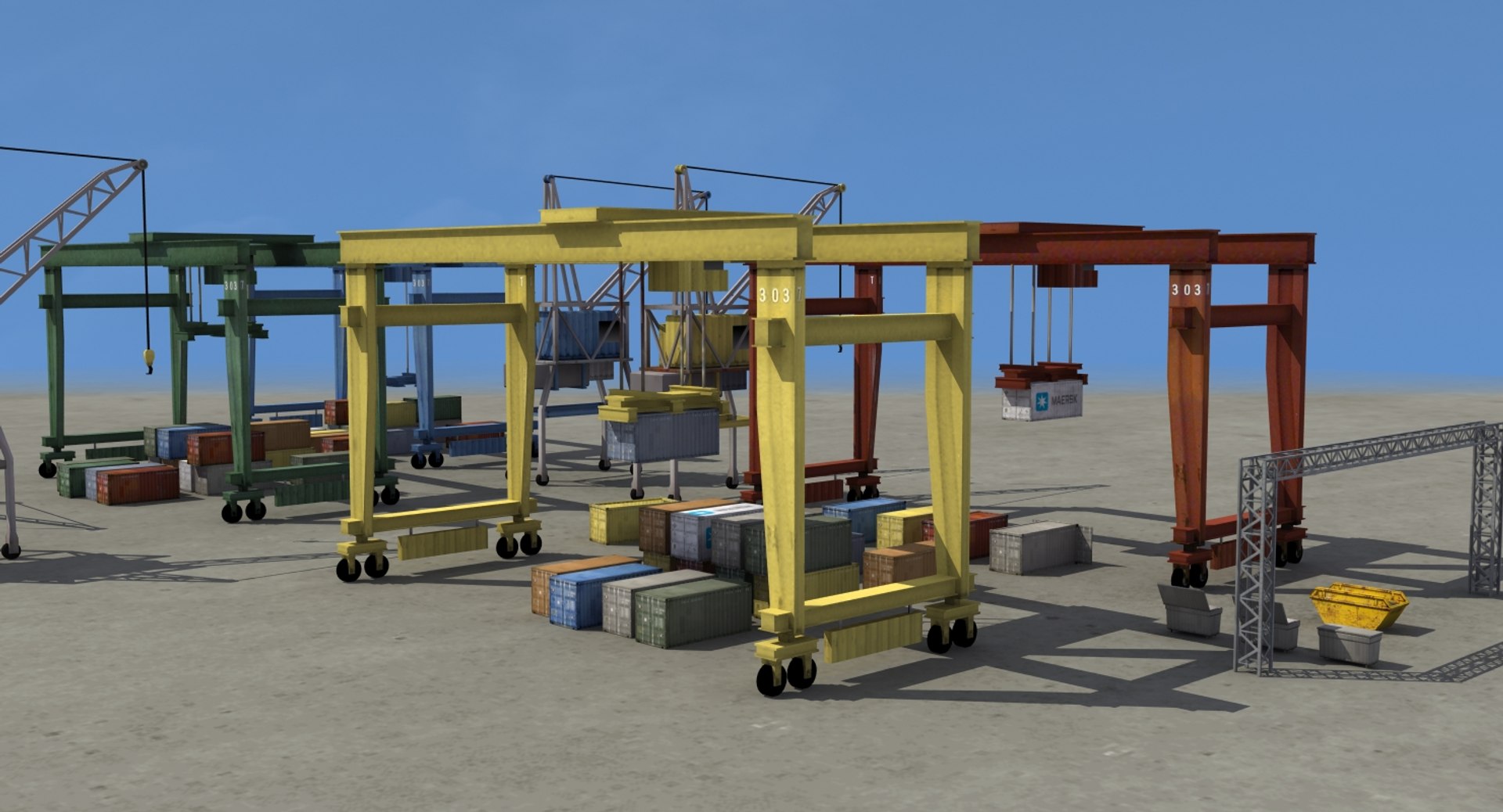 port equipment 3d model