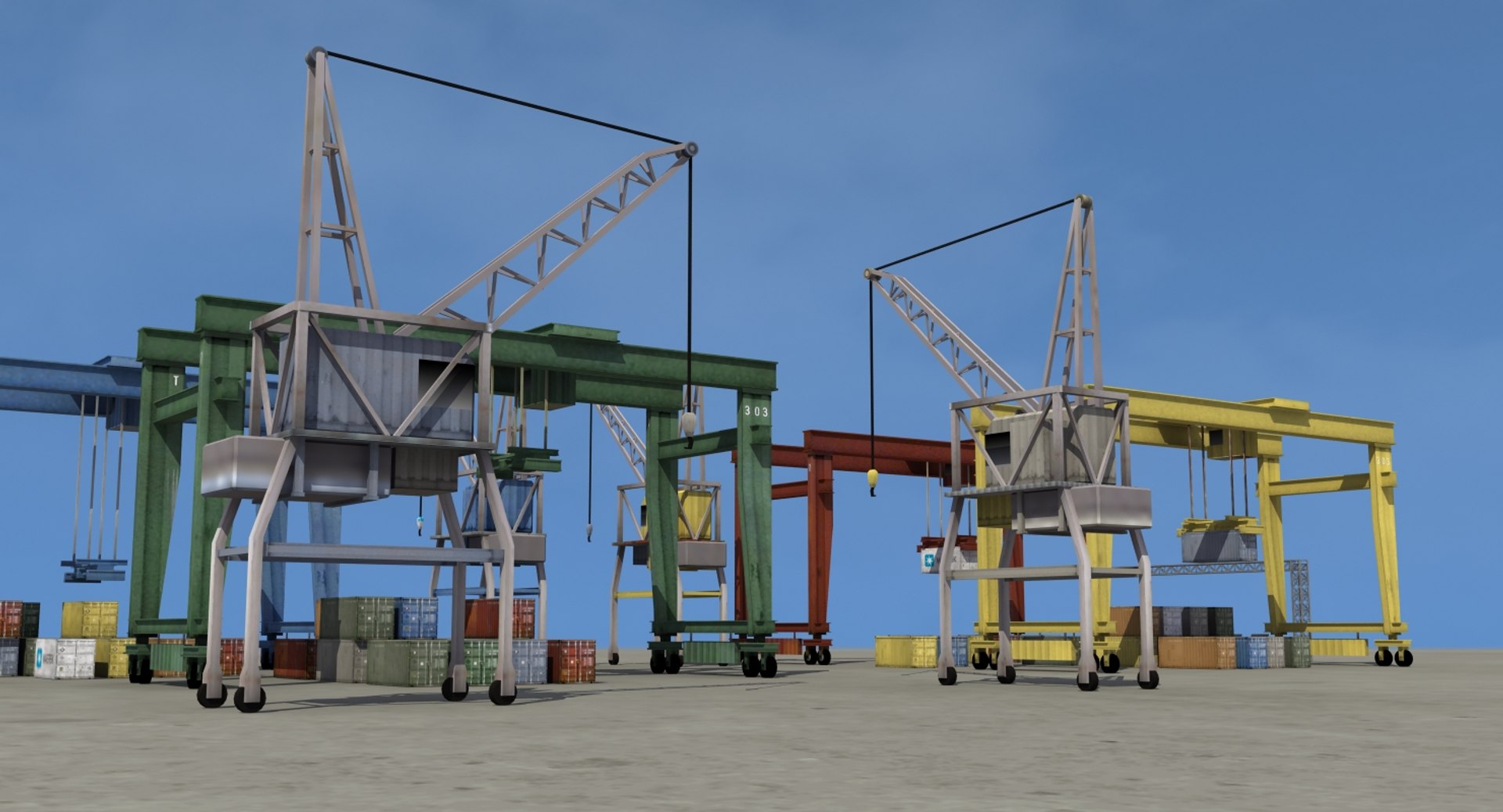 port equipment 3d model