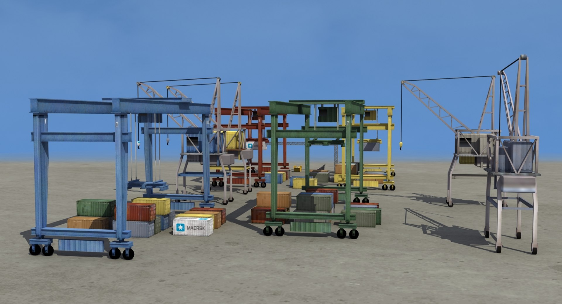 port equipment 3d model