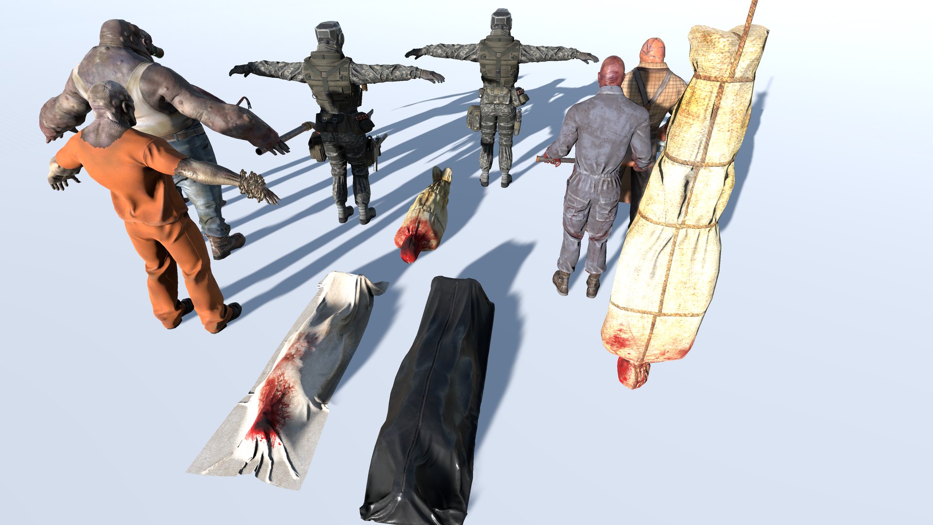 Horror Zombie Pack PBR Texture Animation Model 3D Model - TurboSquid ...