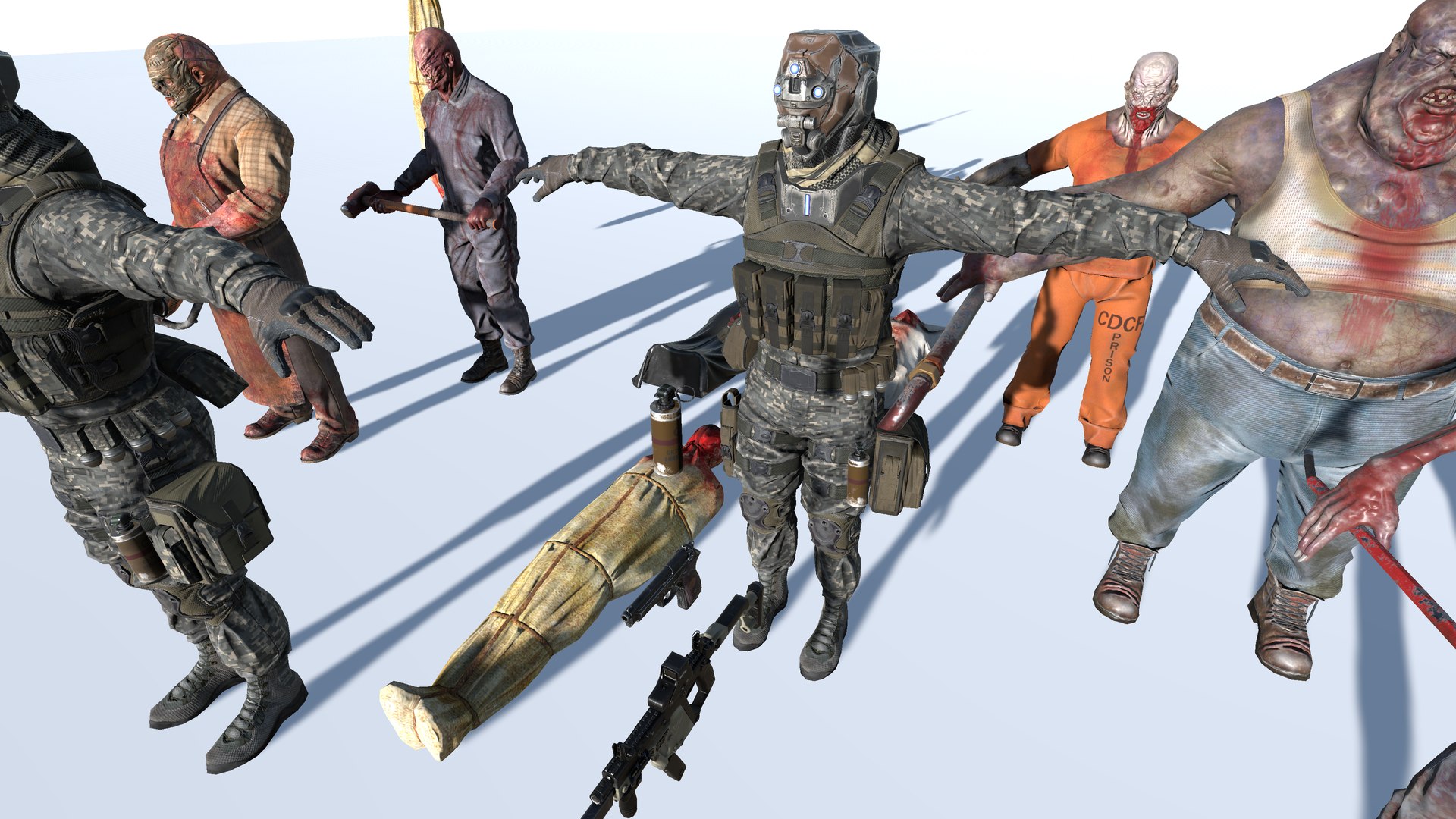 Horror Zombie Pack PBR Texture Animation Model 3D Model - TurboSquid ...