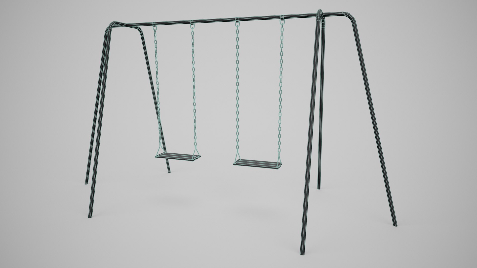 3D Set Of 3 Painted Playground Swings - TurboSquid 2153789
