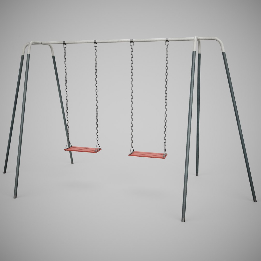3D Set of 3 Painted Playground Swings - TurboSquid 2153789