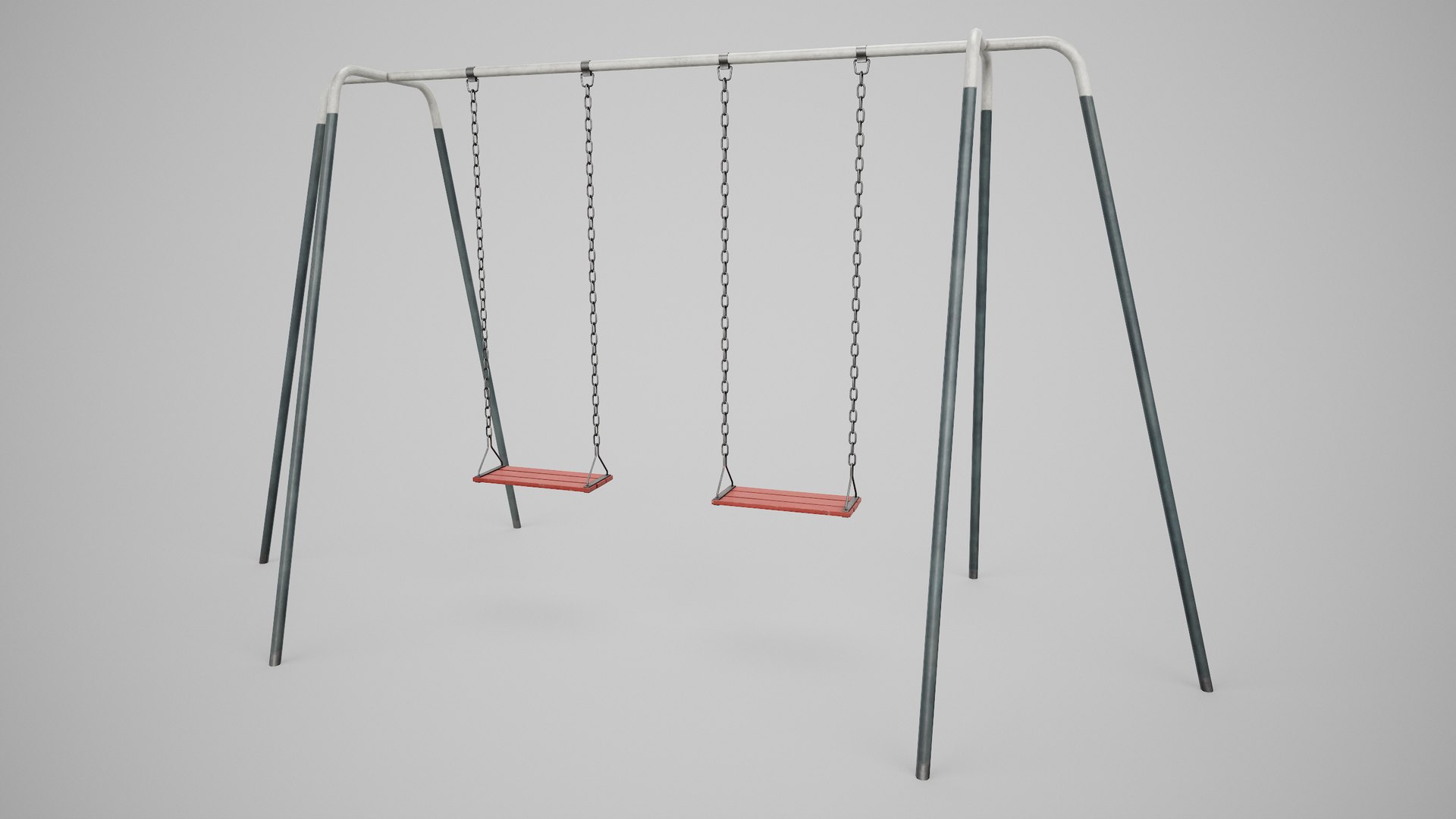 3D Set Of 3 Painted Playground Swings - TurboSquid 2153789