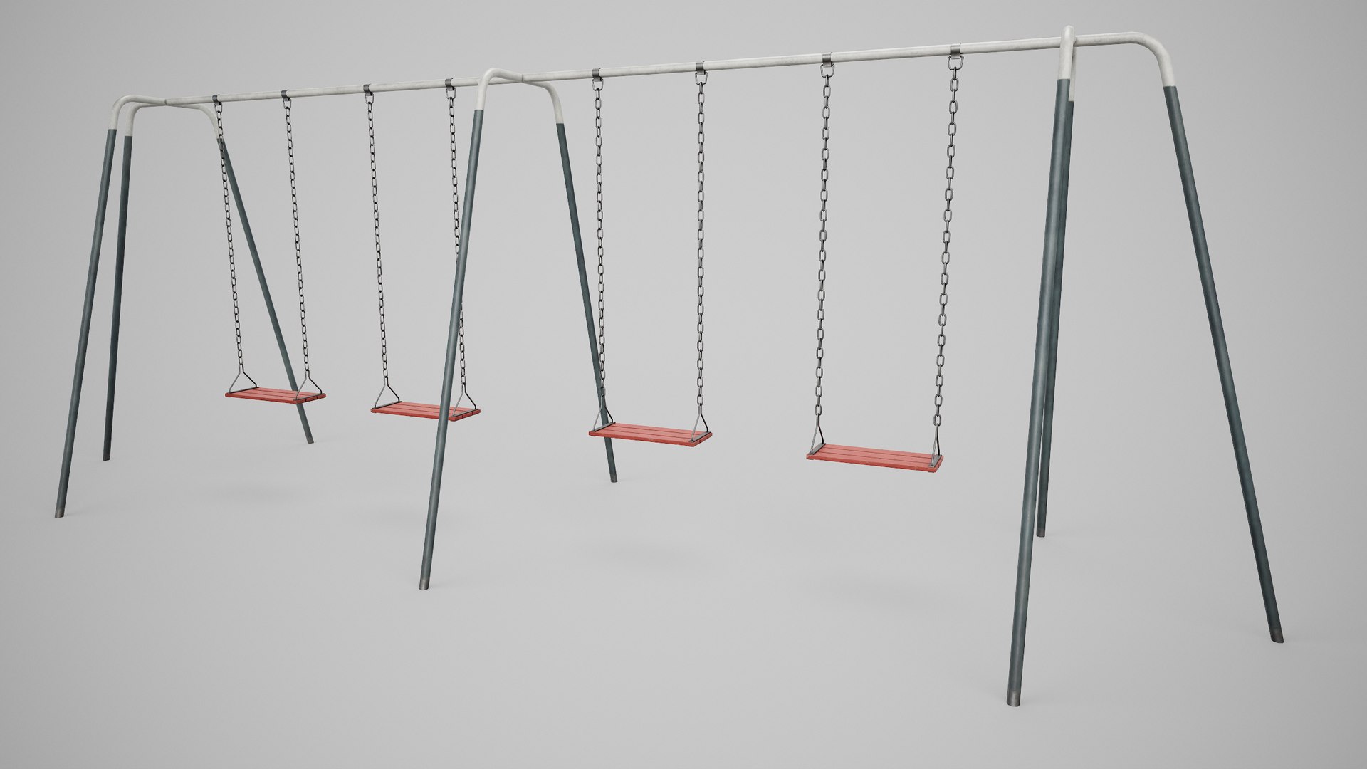 3D Set Of 3 Painted Playground Swings - TurboSquid 2153789