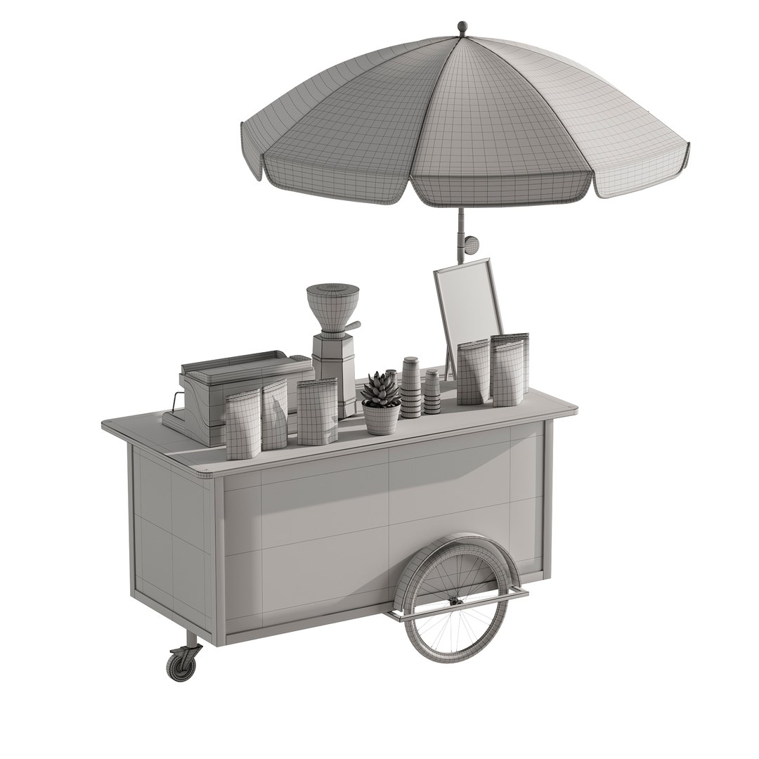 3D Mini Coffee Cart Set 5 Model - TurboSquid 2159182