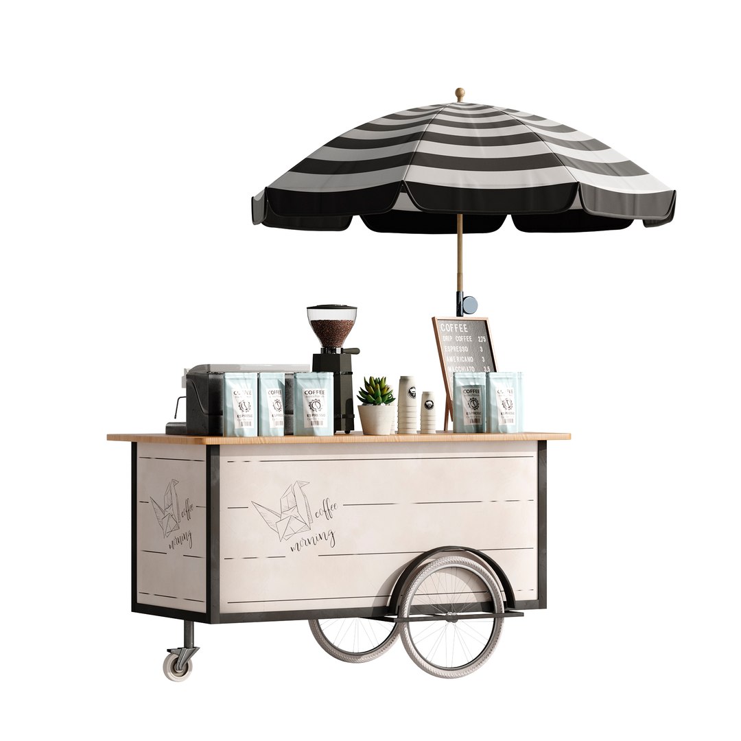 3D Mini Coffee Cart Set 5 Model - TurboSquid 2159182