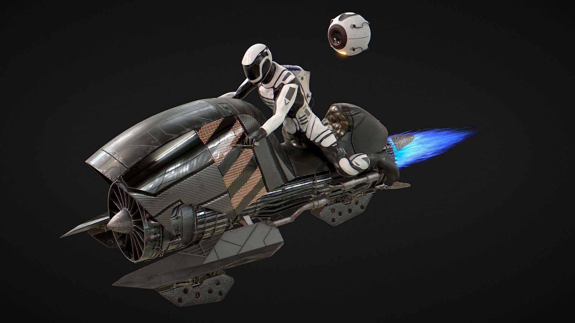 Jet Bike Rider 3D Model - TurboSquid 1824411