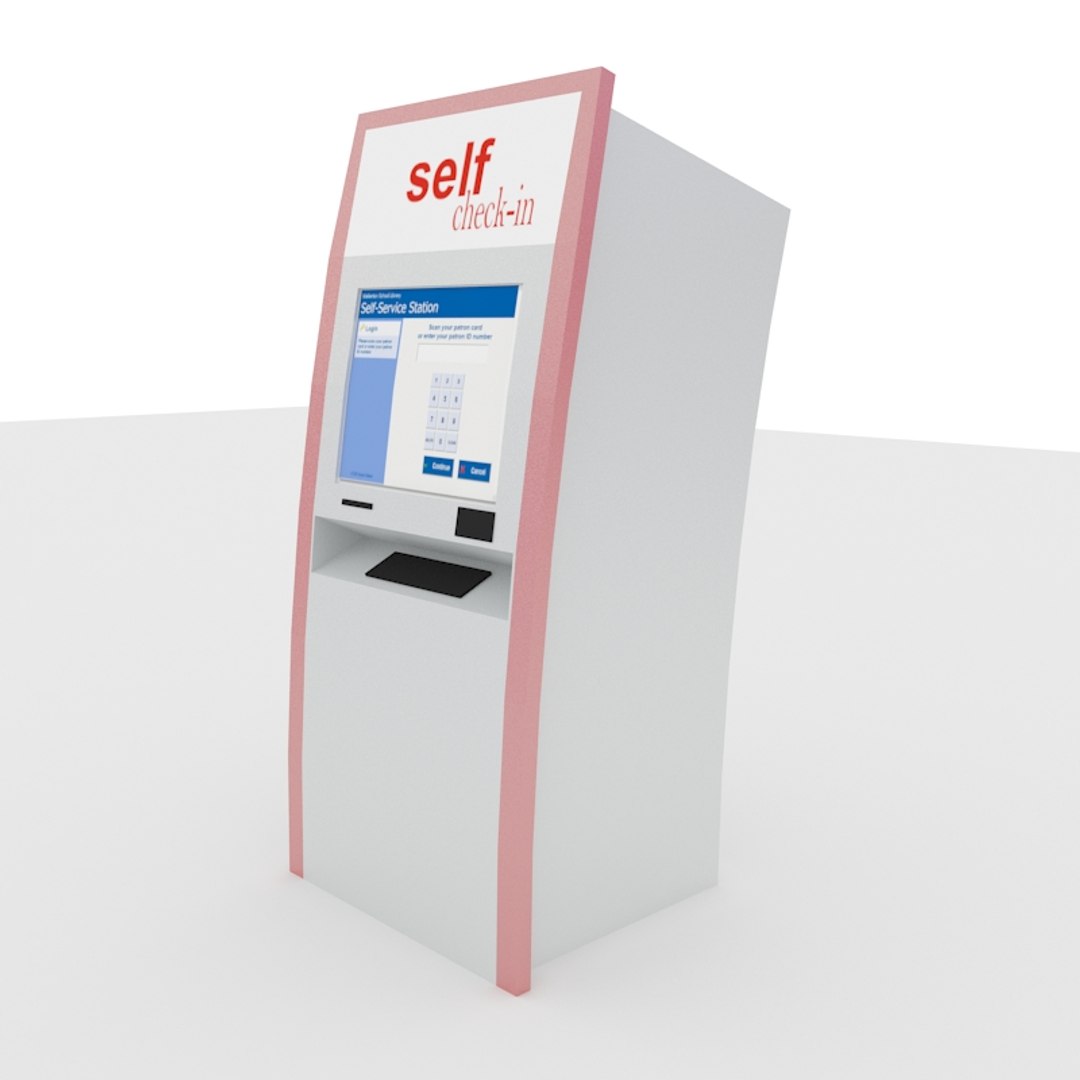 Self Check-in Kiosk 3d Max