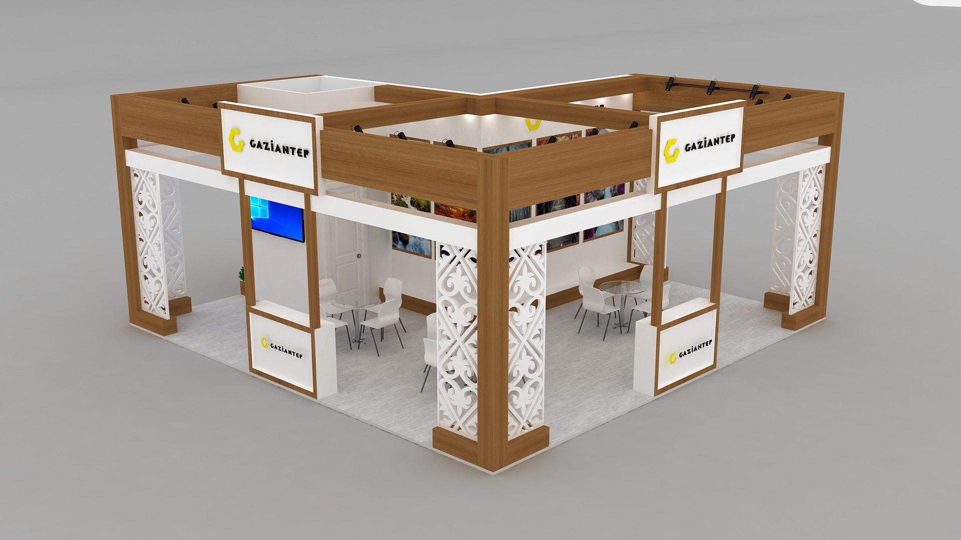 Exhibition Stand 8x8 3D Model - TurboSquid 2110177