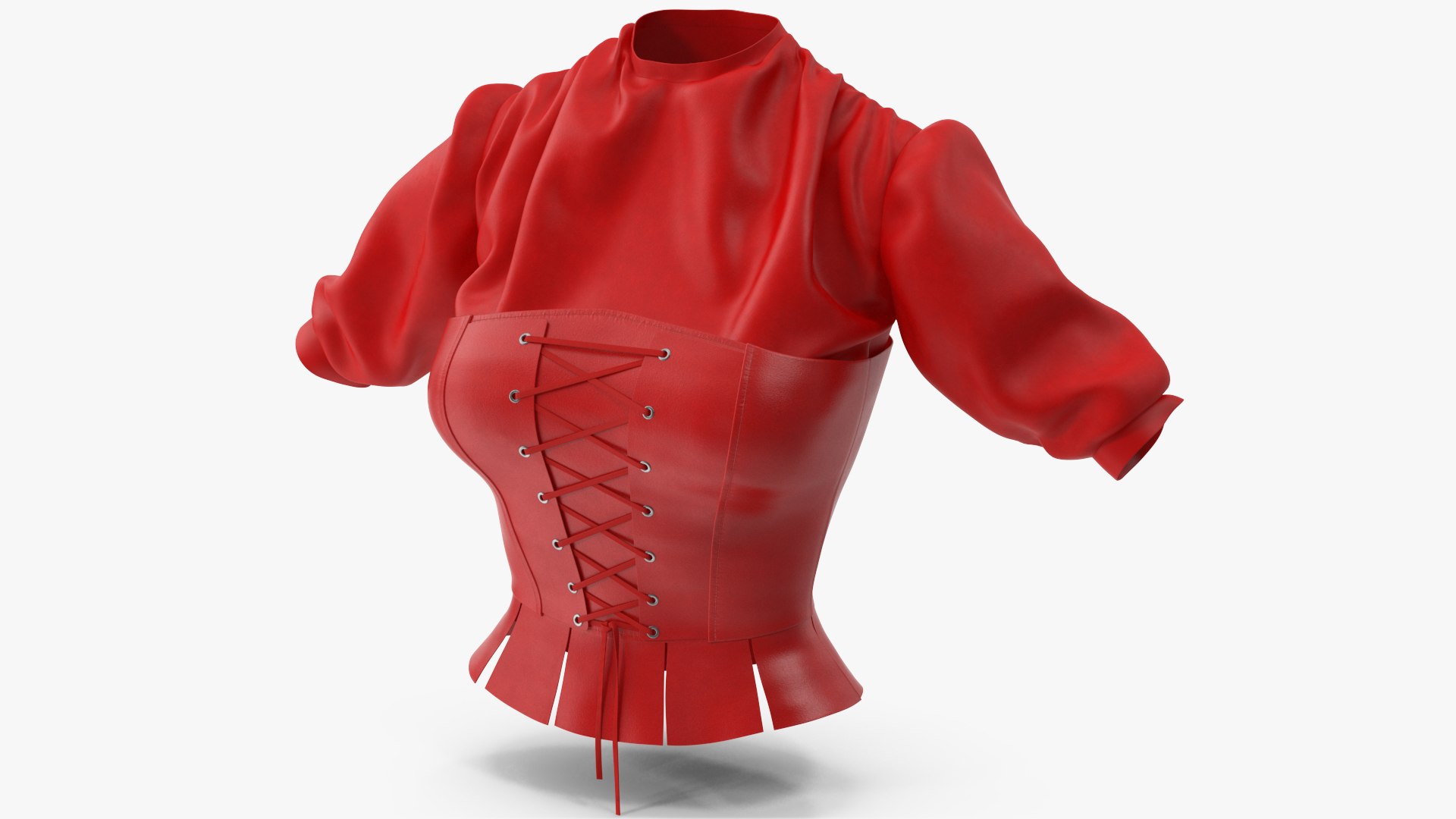 3D Blouse with Corset Leather 6 - TurboSquid 2124505