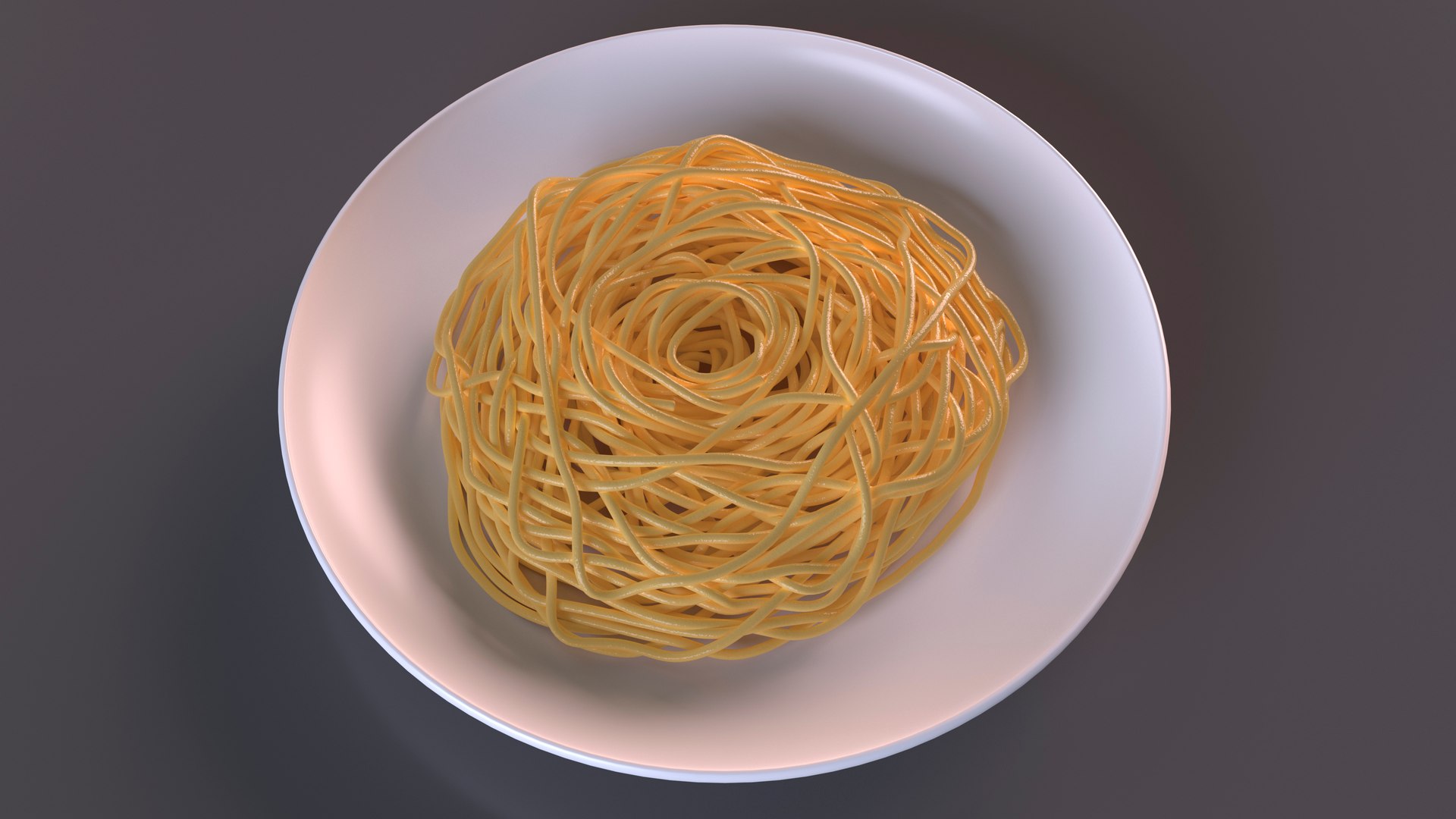 3D Cooked Spaghetti On Plate Model - TurboSquid 2180768