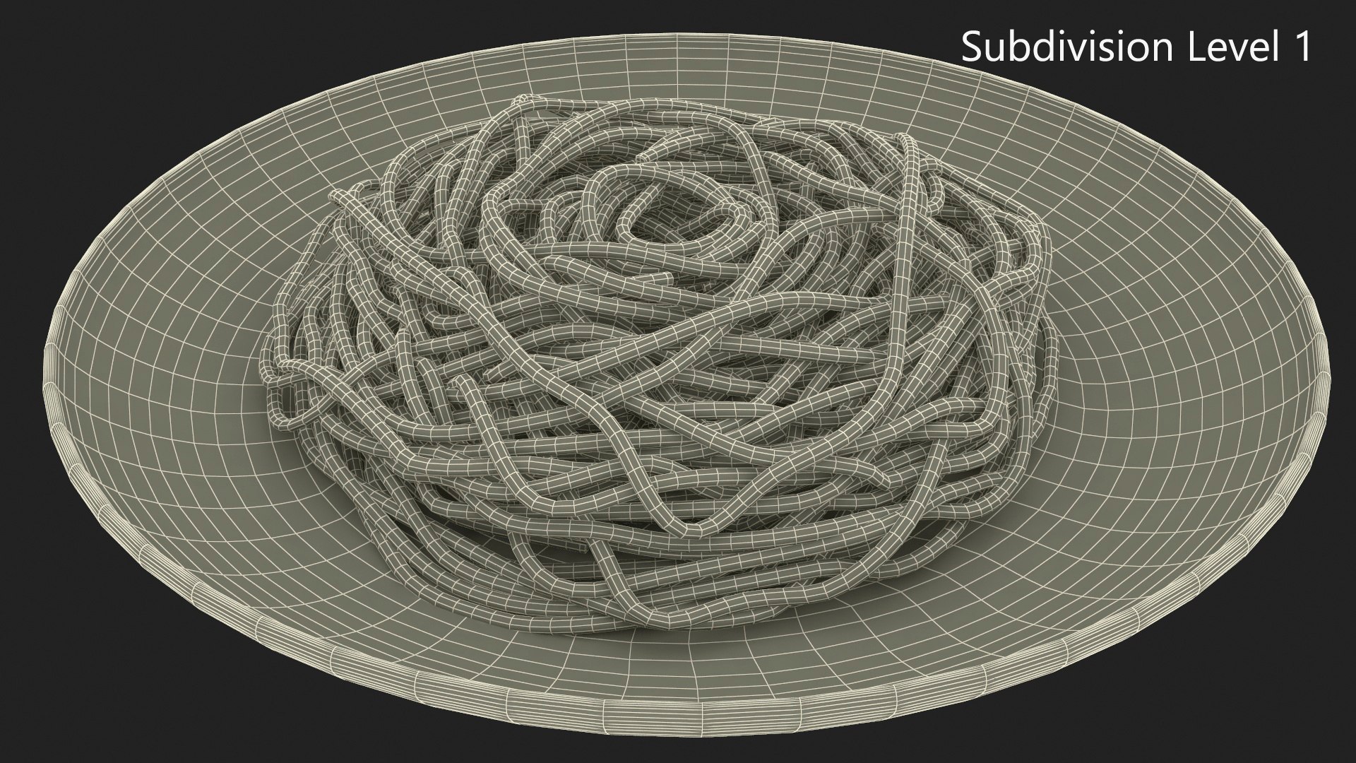 3D Cooked Spaghetti On Plate Model - TurboSquid 2180768