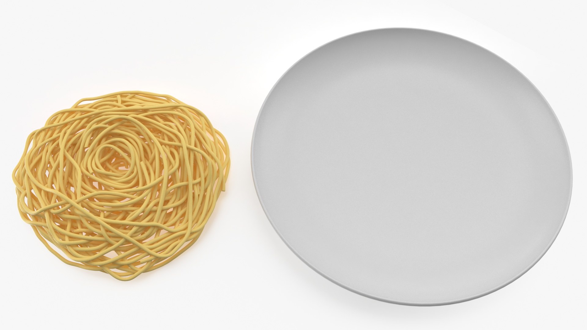 3D Cooked Spaghetti On Plate Model - TurboSquid 2180768