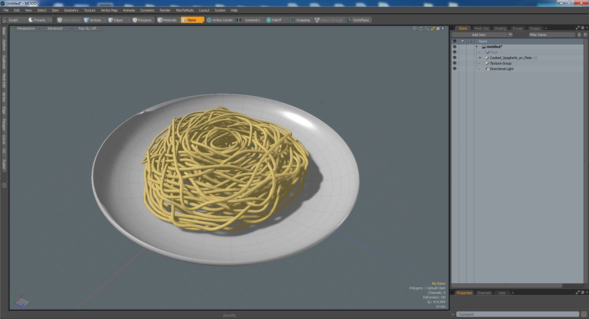 3D Cooked Spaghetti On Plate Model - TurboSquid 2180768