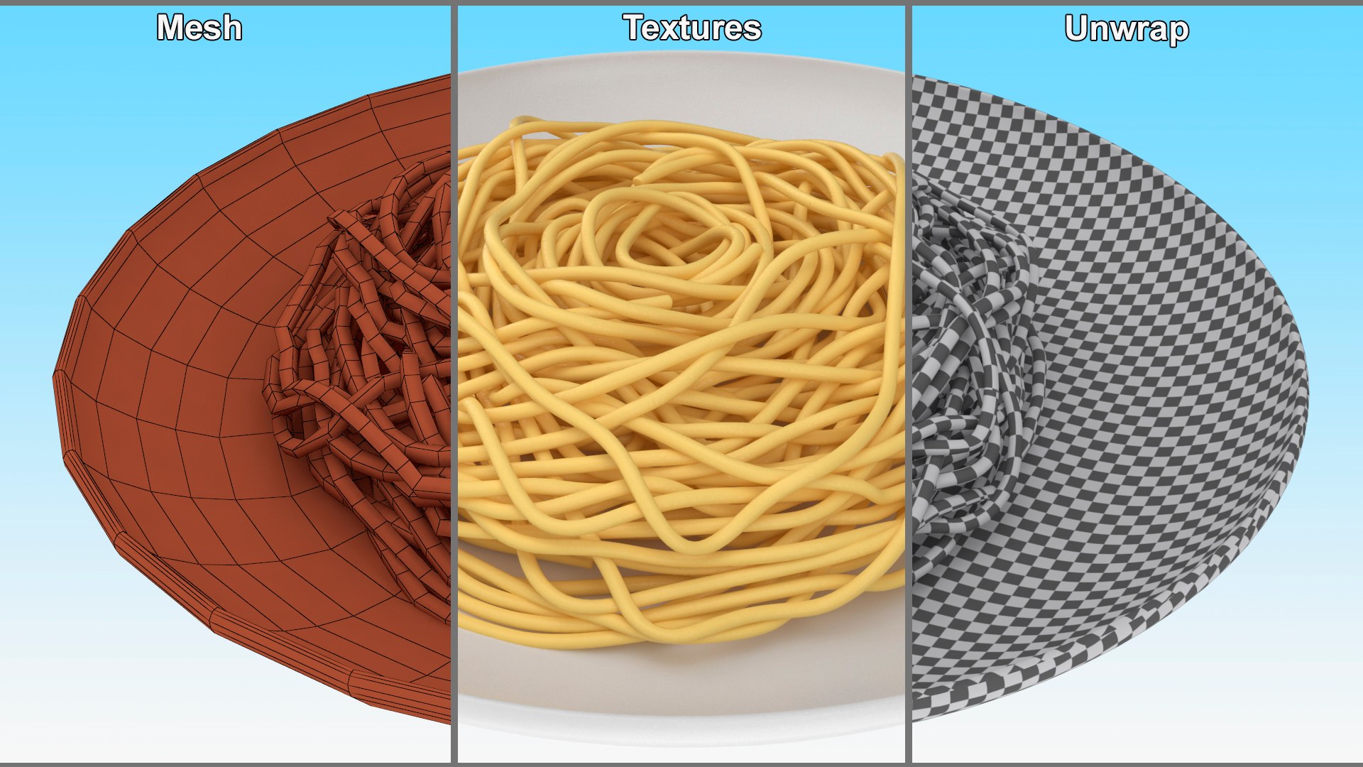 3D Cooked Spaghetti On Plate Model - TurboSquid 2180768