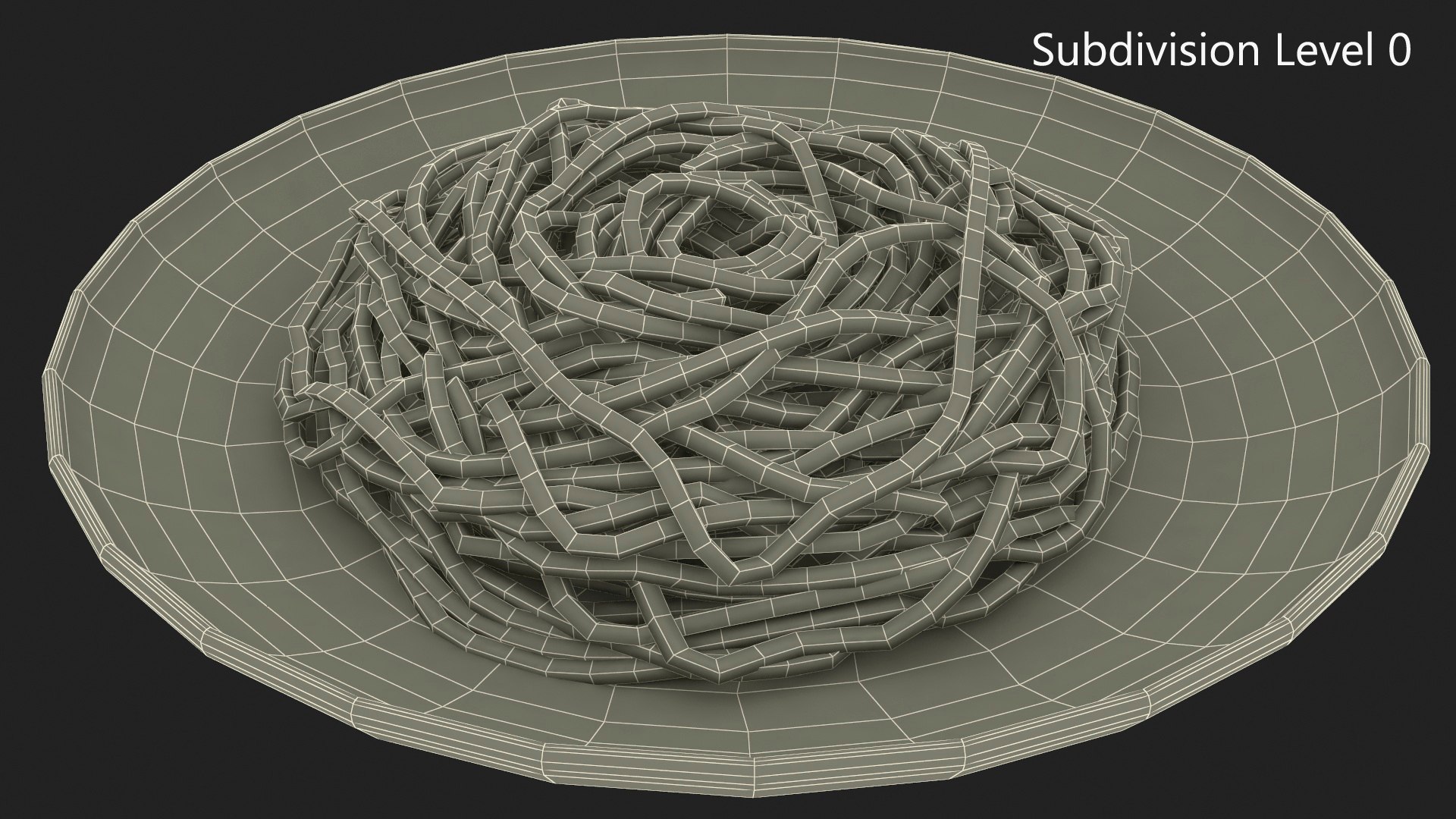 3D Cooked Spaghetti On Plate Model - TurboSquid 2180768
