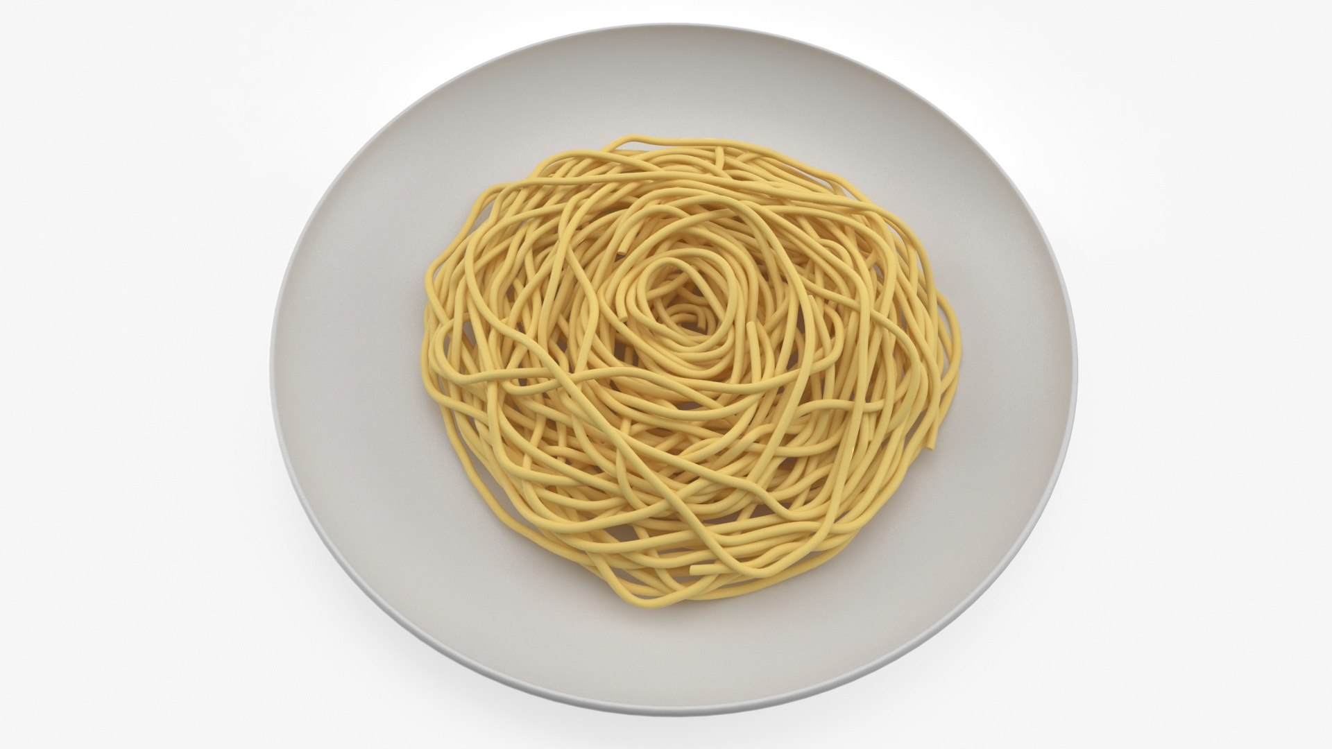 3D Cooked Spaghetti On Plate Model - TurboSquid 2180768