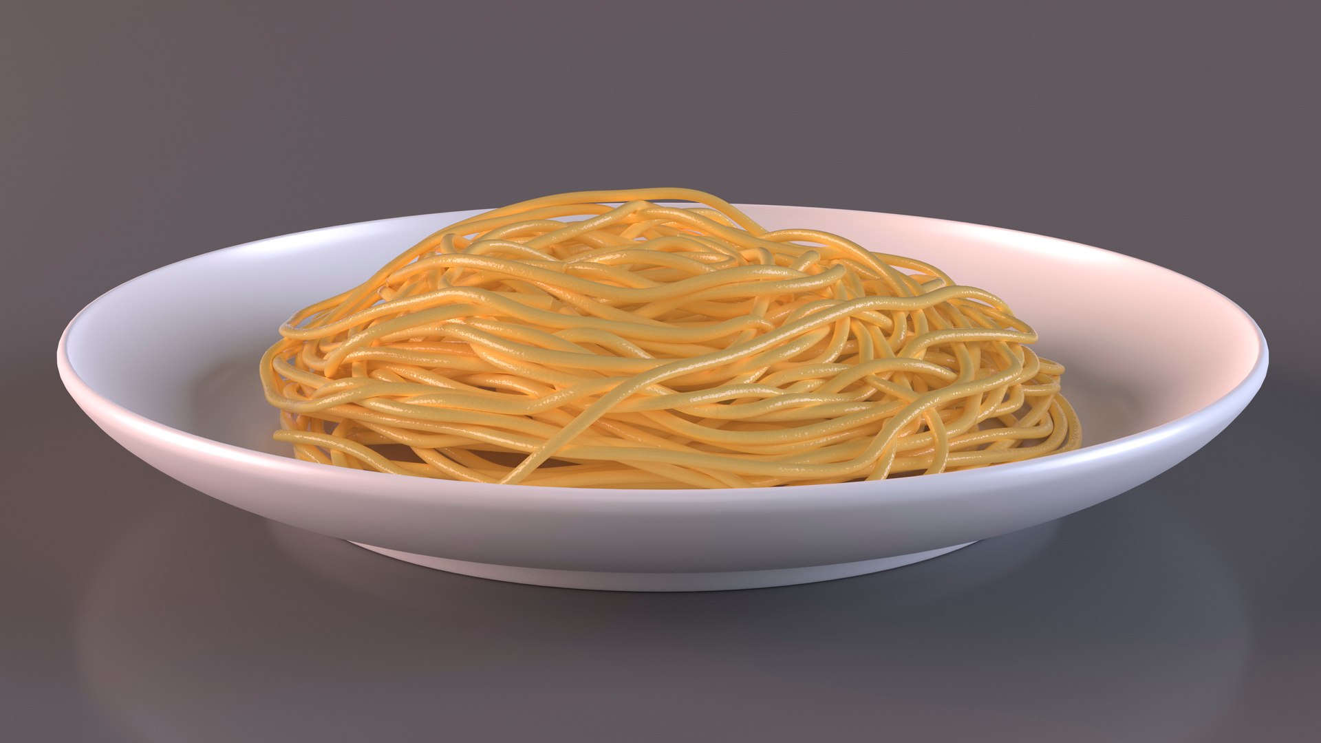 3D Cooked Spaghetti On Plate Model - TurboSquid 2180768