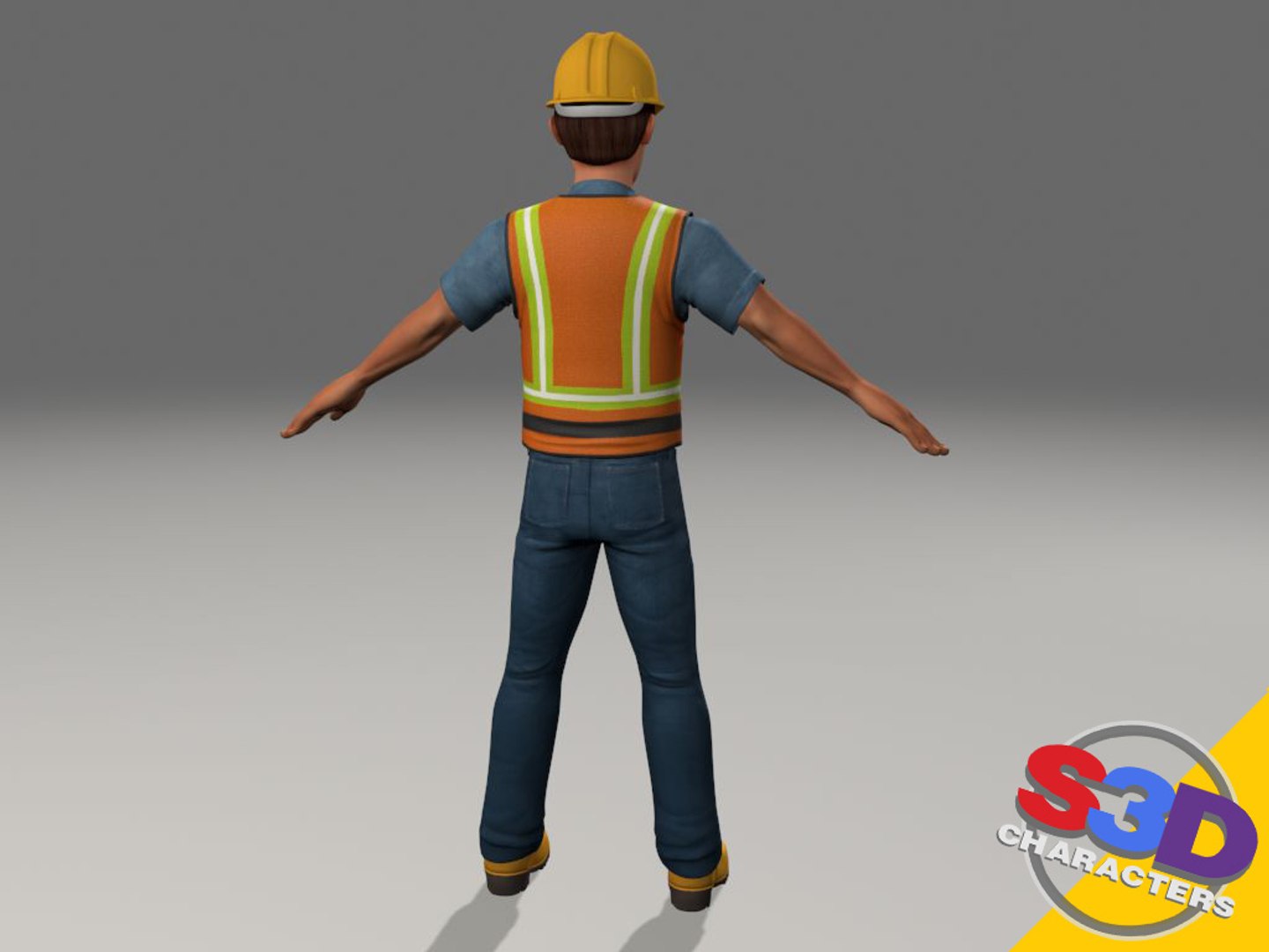3d model construction worker