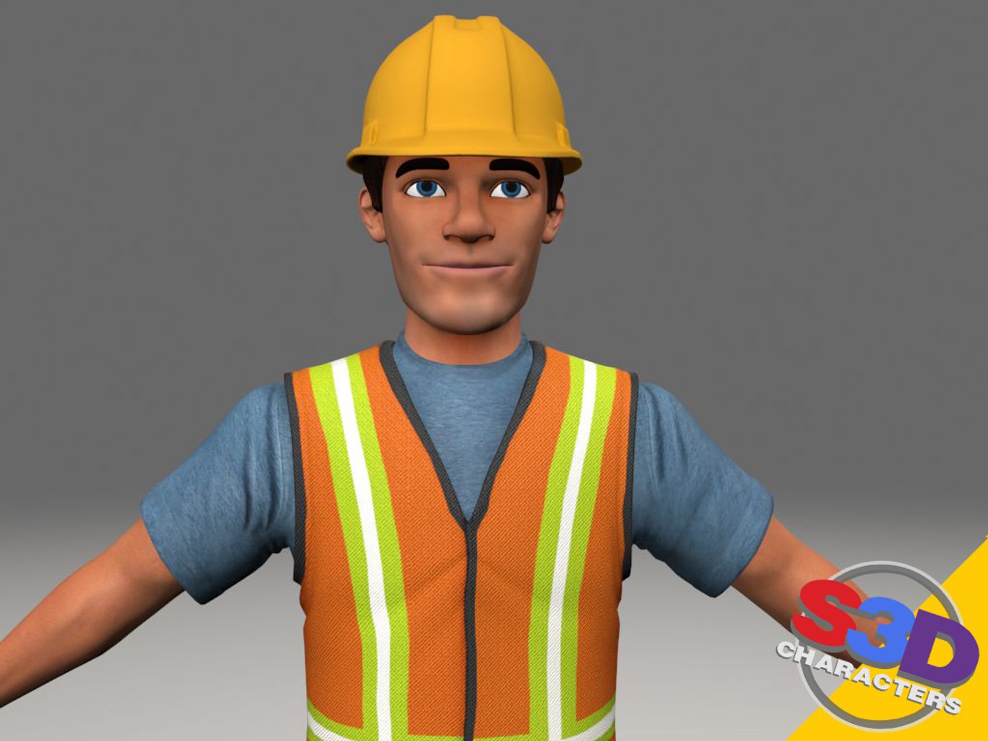 3d model construction worker