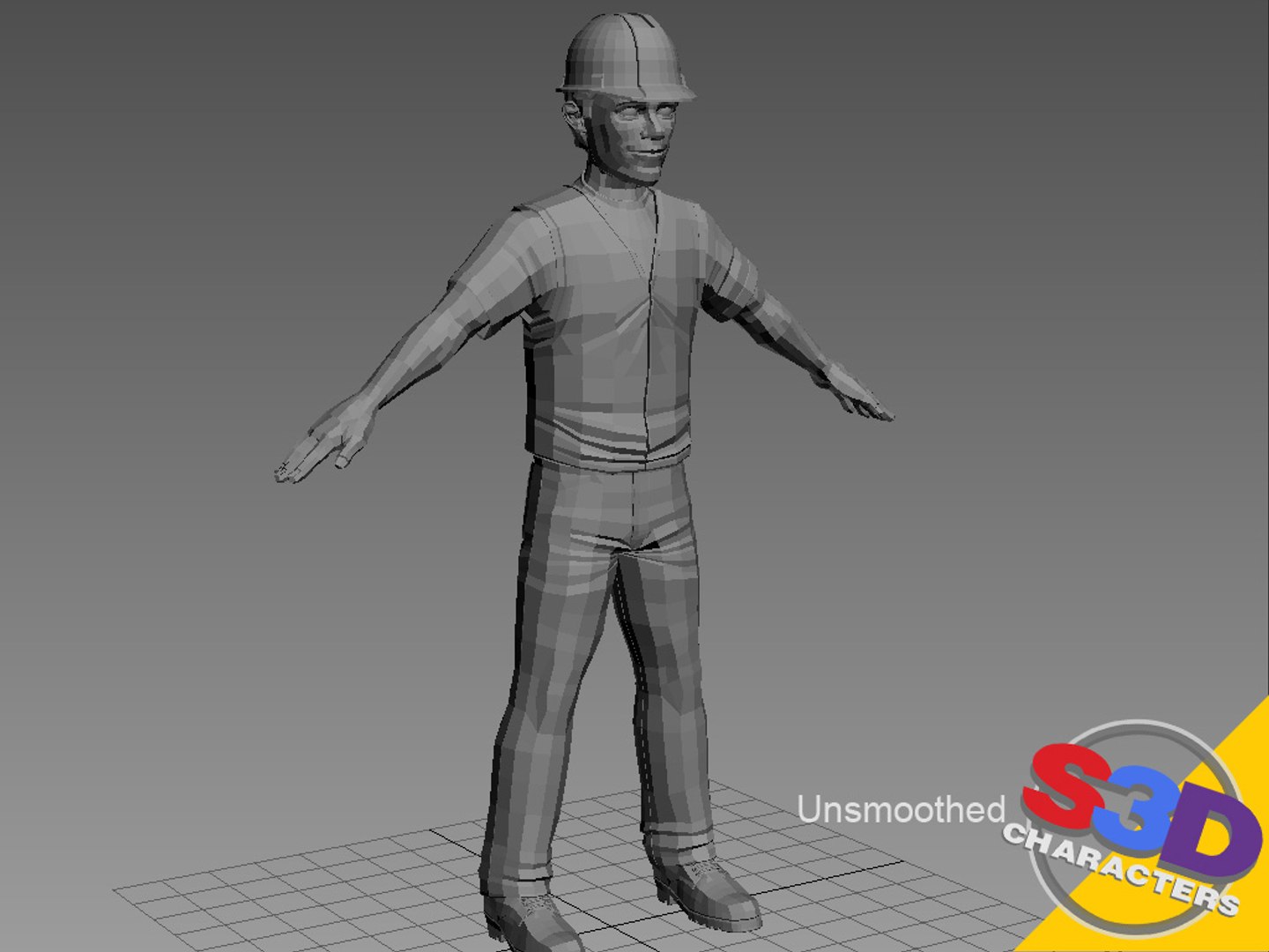 3d model construction worker