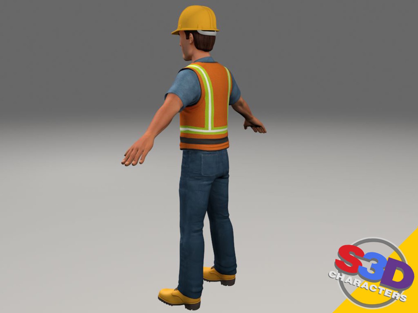 3d model construction worker