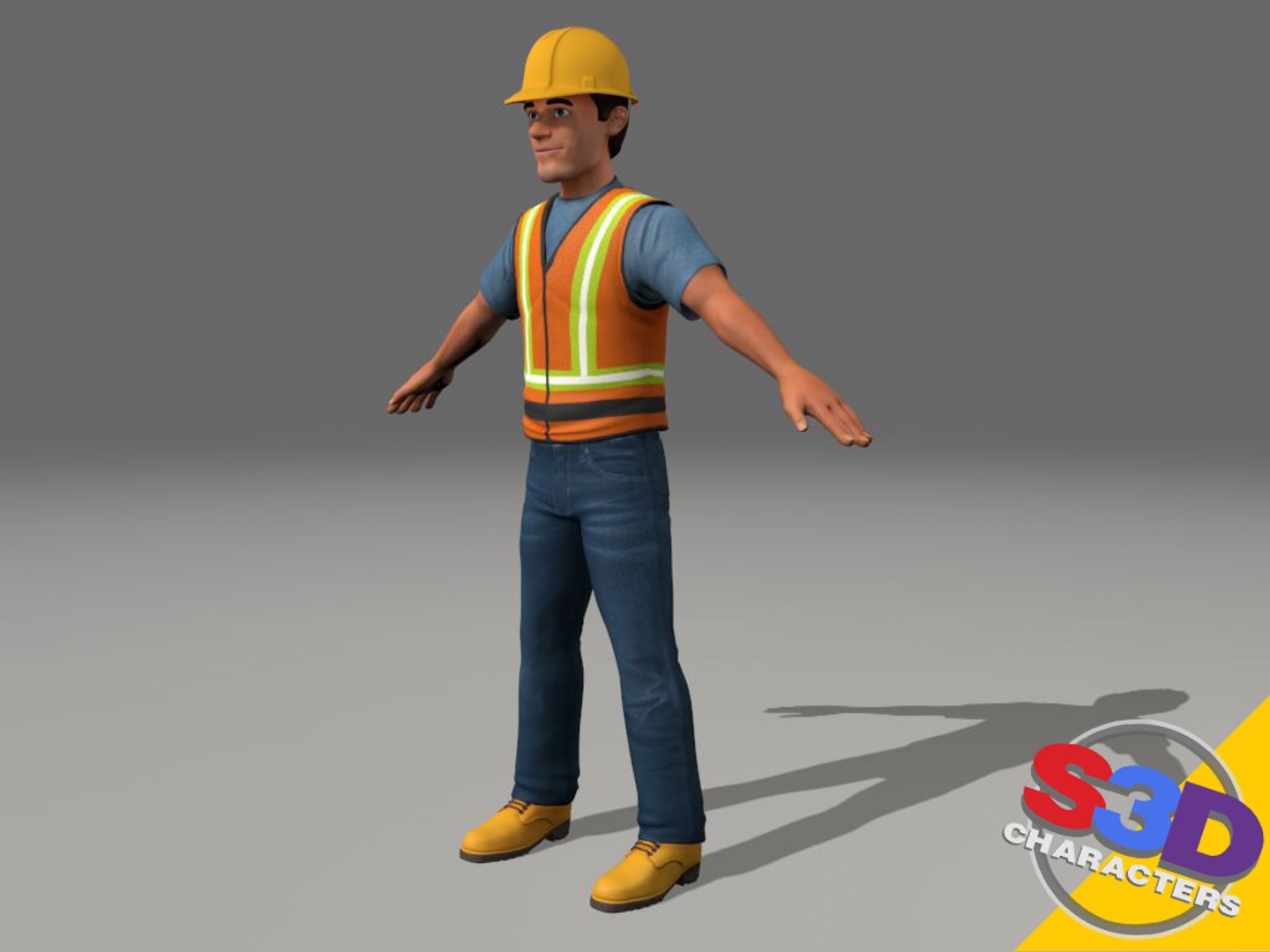 3d model construction worker