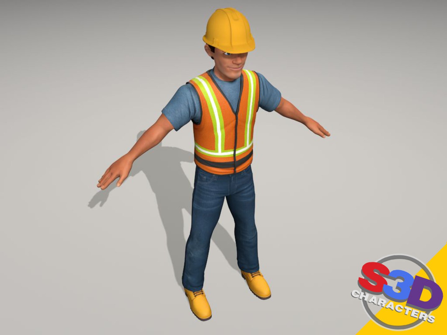 3d model construction worker