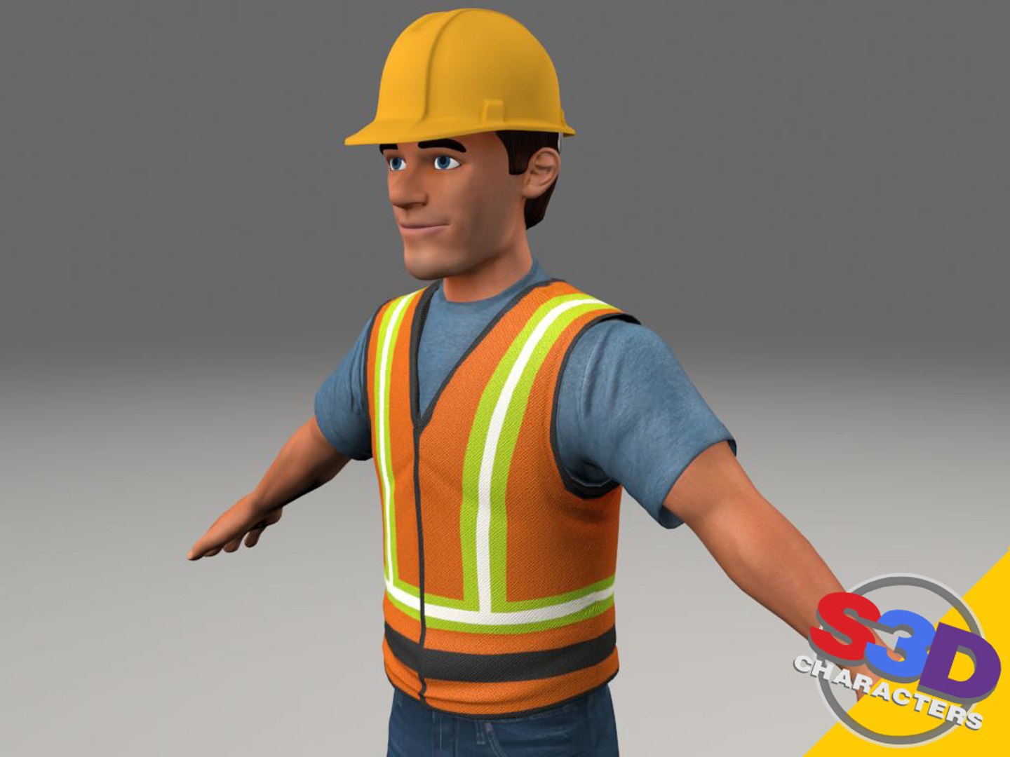3d model construction worker