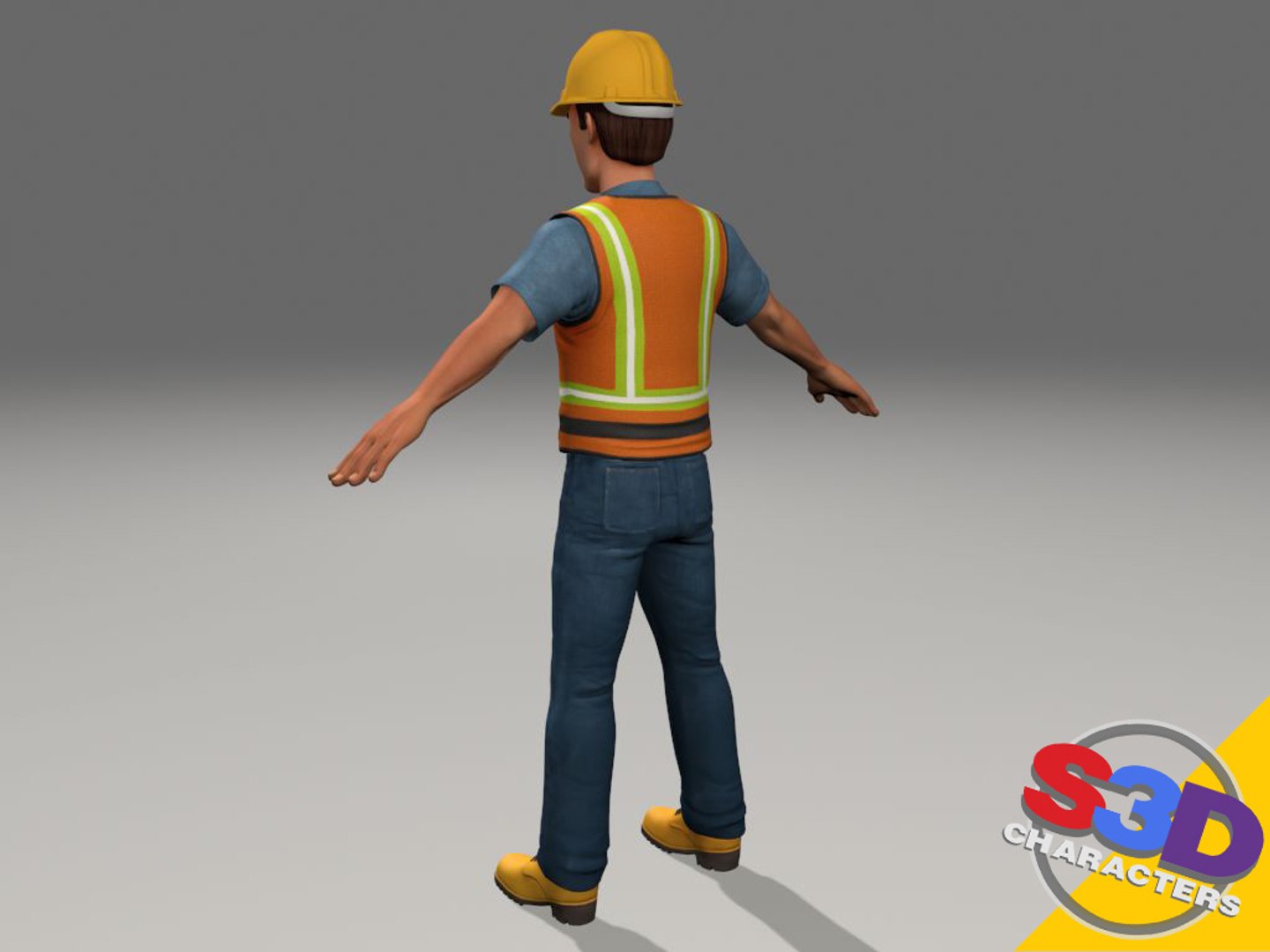 3d model construction worker