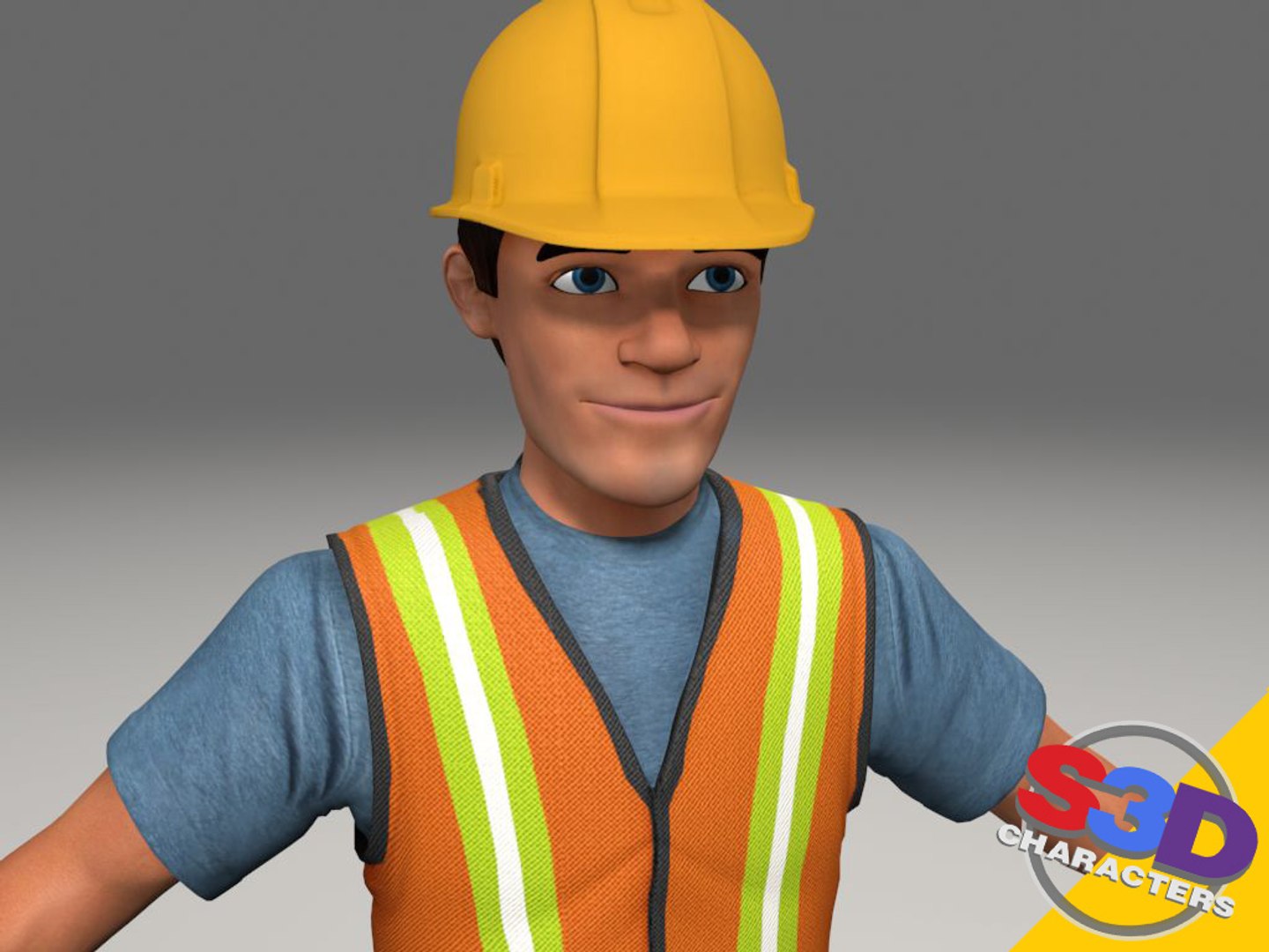 3d model construction worker