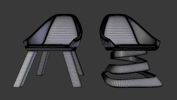 3d scaled chairs alternate designs model