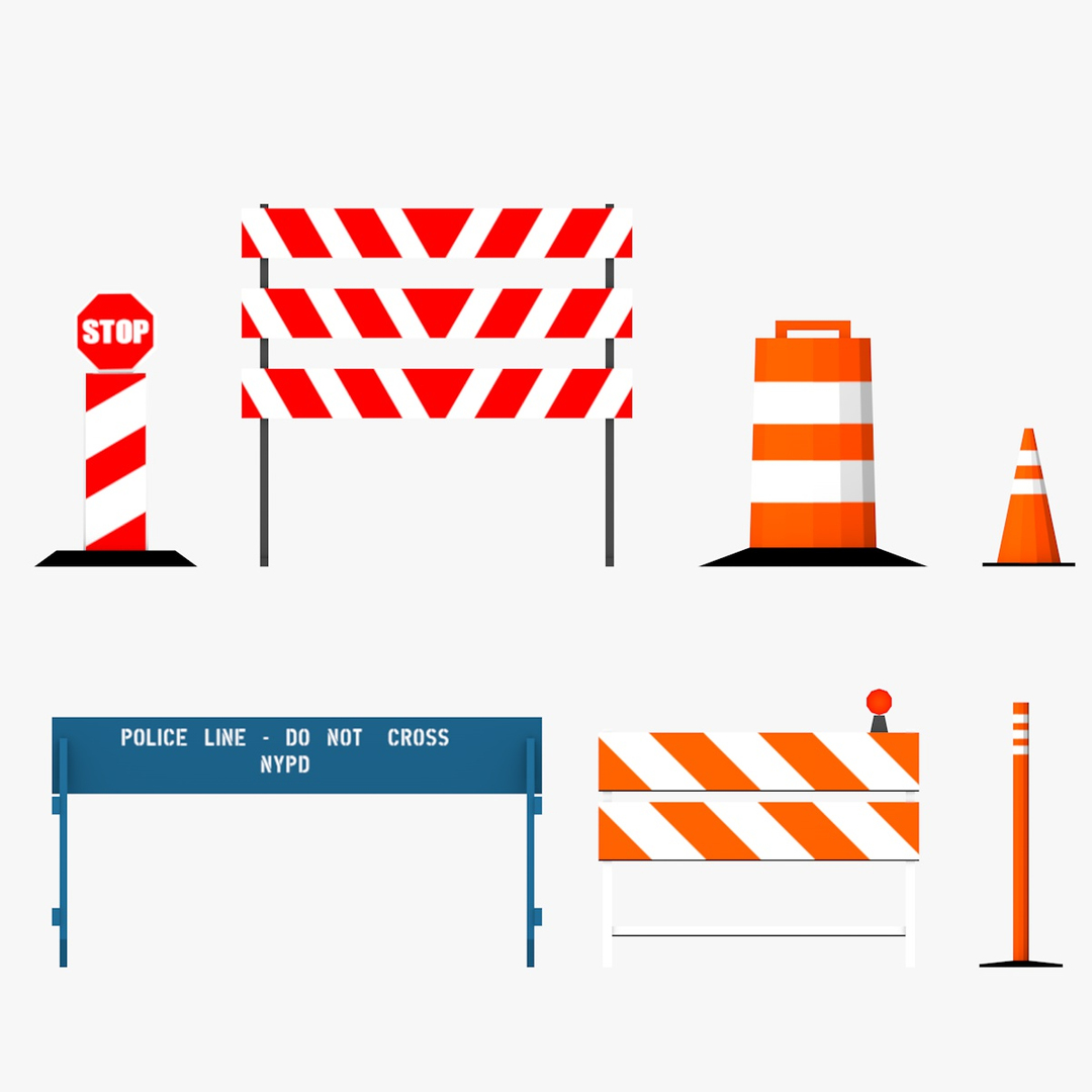 Police Barriers 3D Model - TurboSquid 1384489