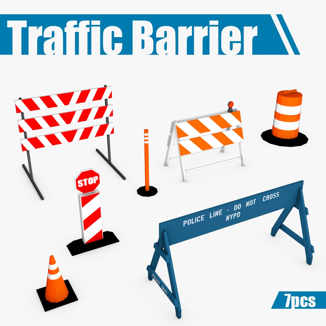 Police Barriers 3D Model - TurboSquid 1384489