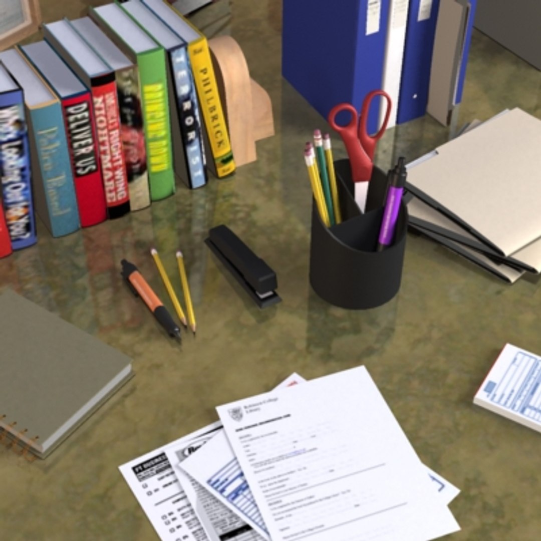 3d Model Book Store Clutter