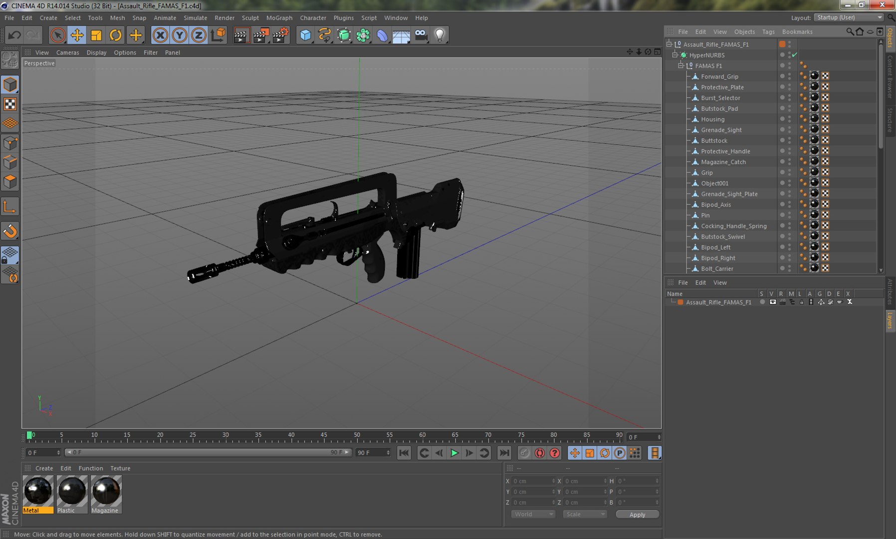 Assault rifle famas f1 3D model - TurboSquid 1168016