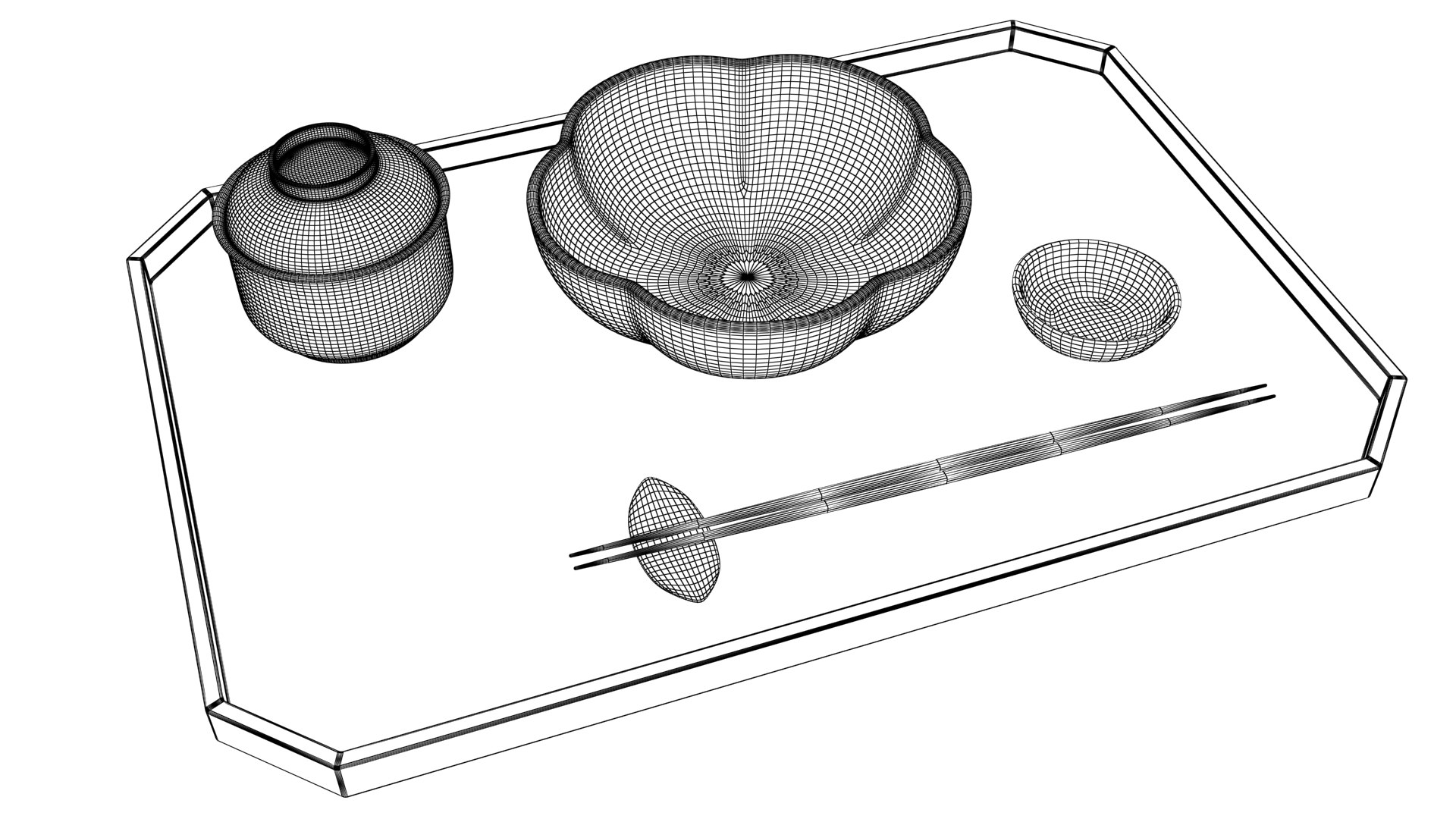 Japanese Ceramic Set Model Turbosquid 2096936